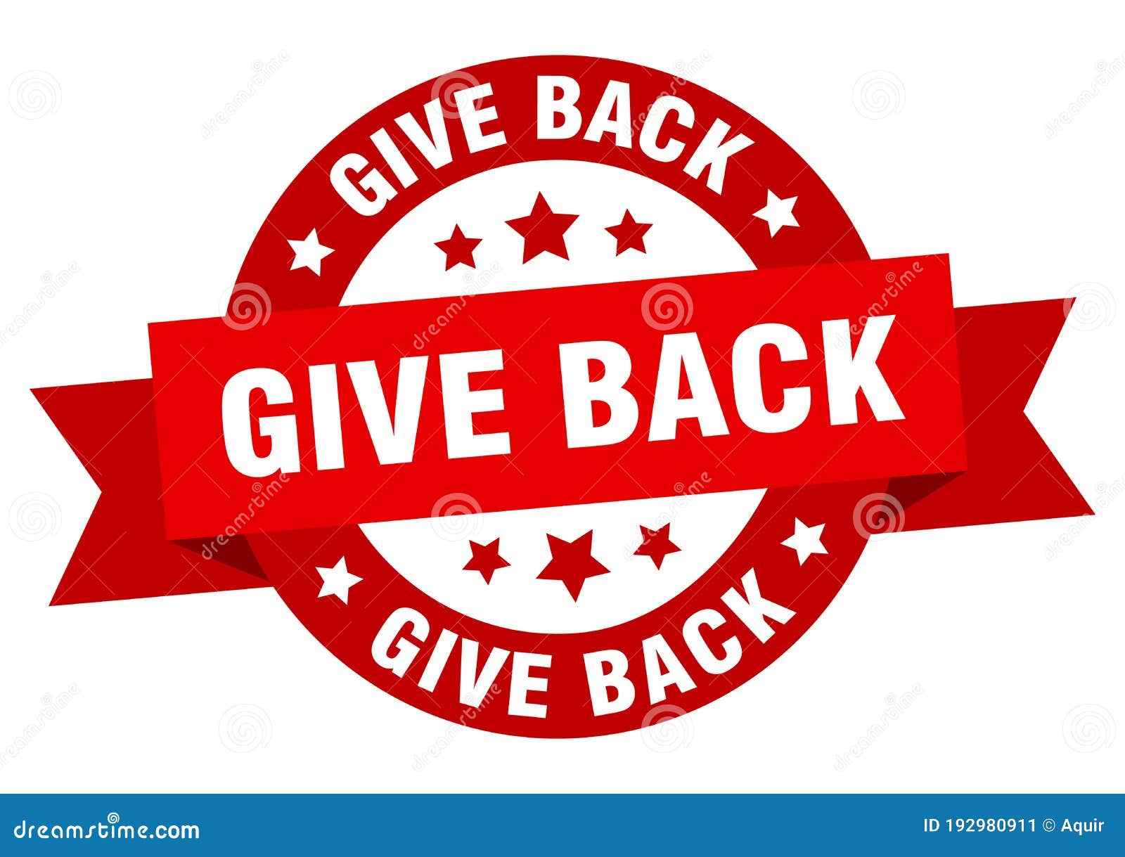 Give Back Round Ribbon Isolated Label. Give Back Sign Stock Vector ...