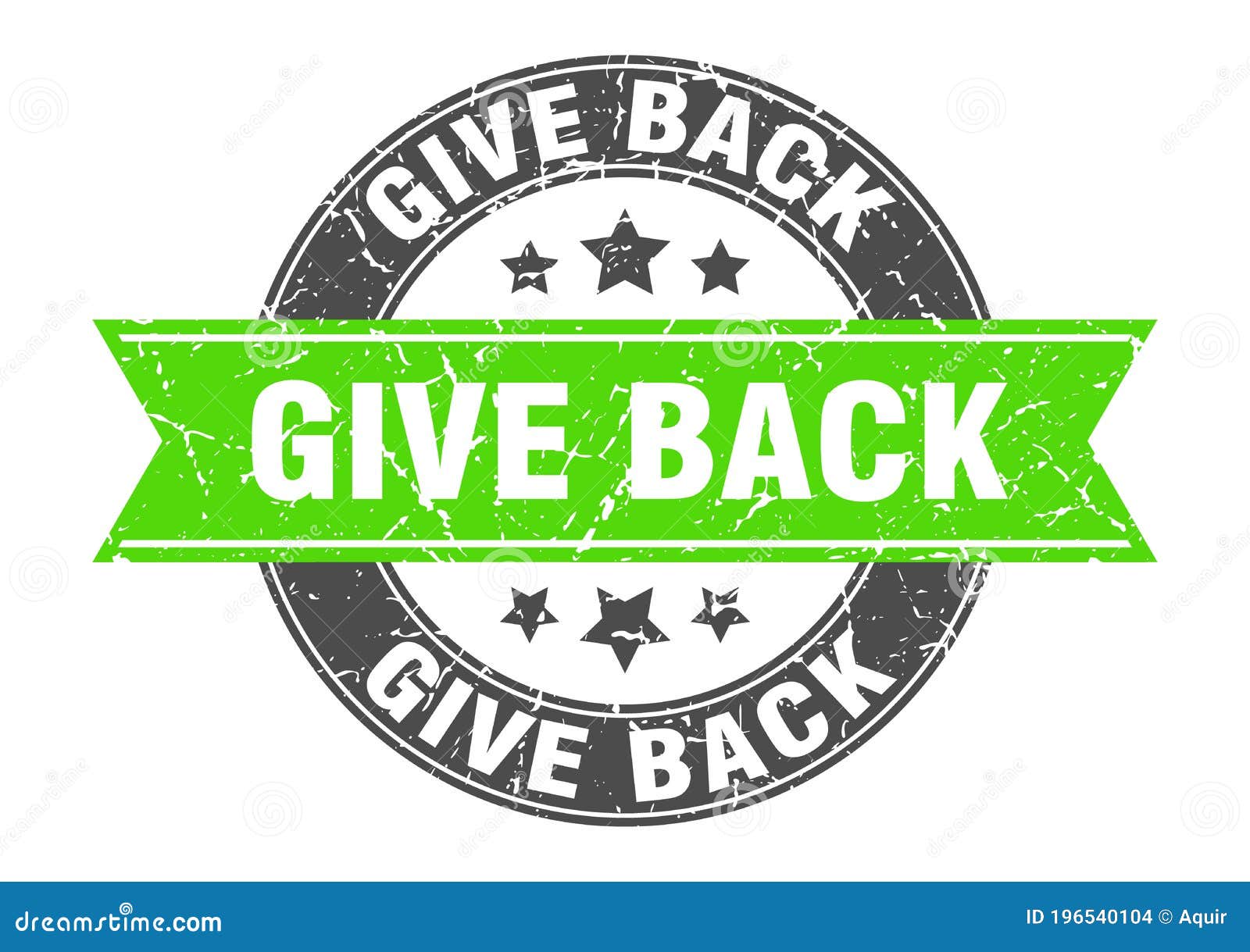 Give Back Round Stamp with Ribbon. Label Sign Stock Vector ...