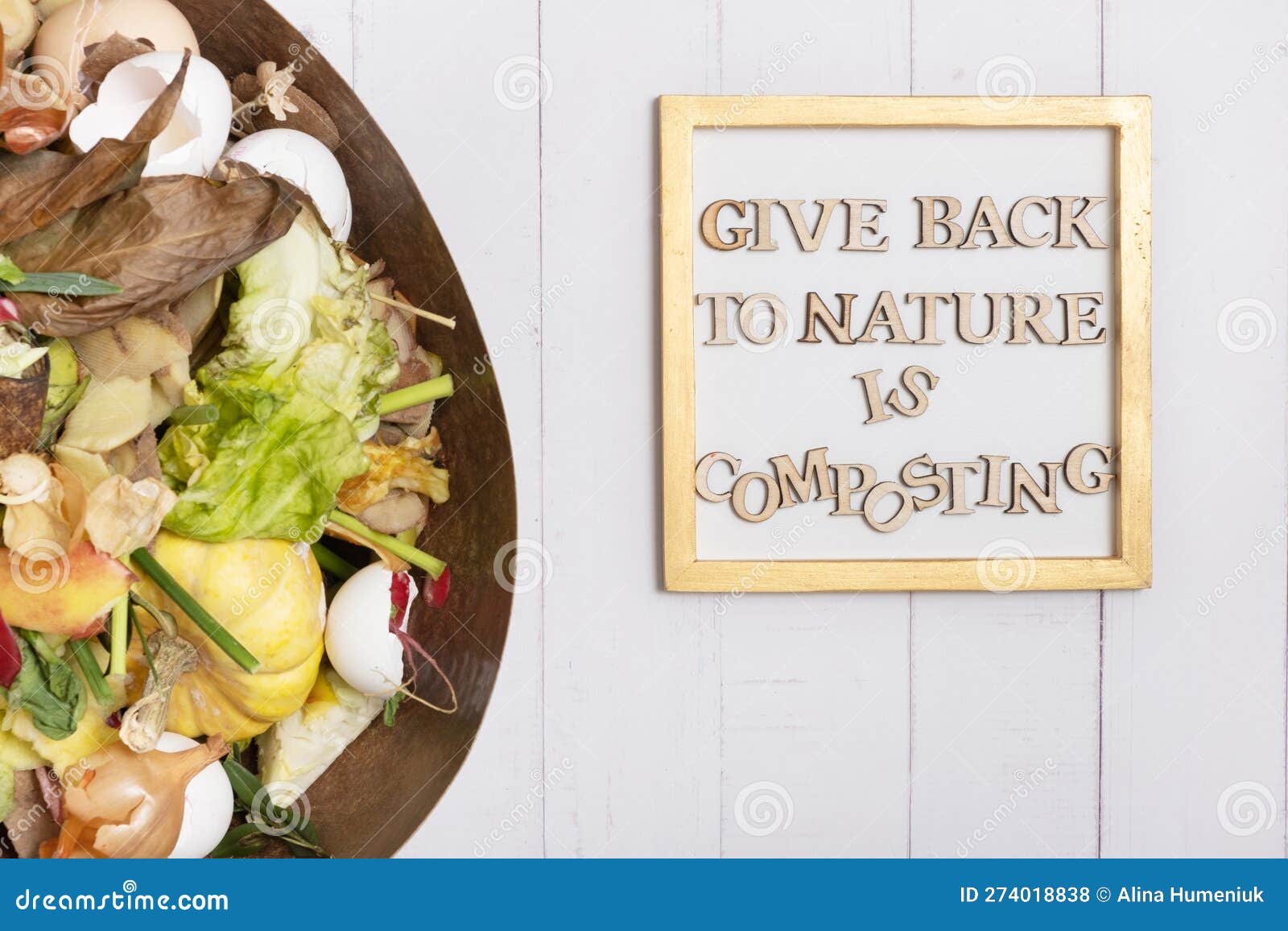 Give Back To Nature is Composting Motivation Text with Organic Garbage ...