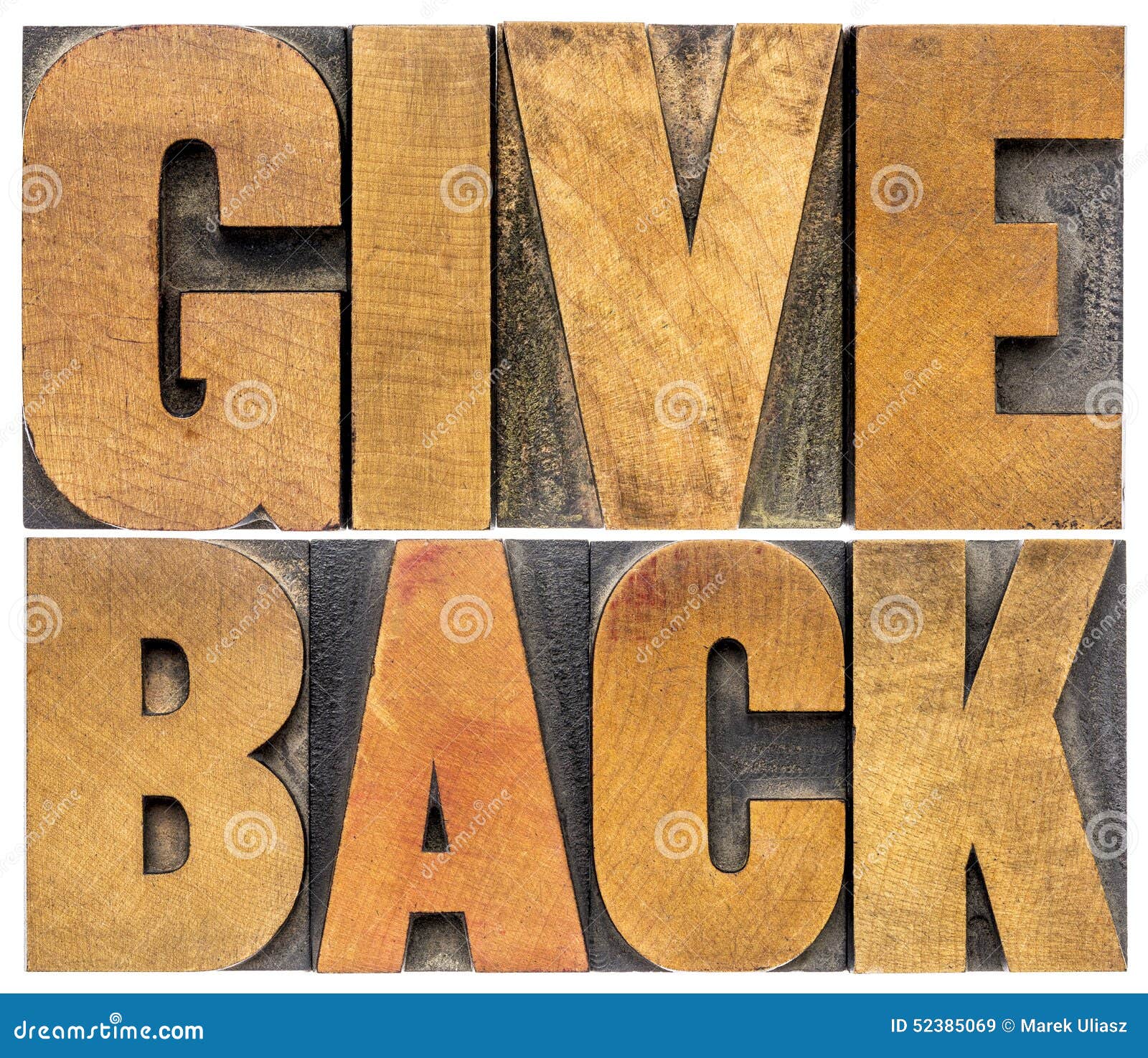 Give Back Typography in Wood Type Stock Image - Image of concept ...