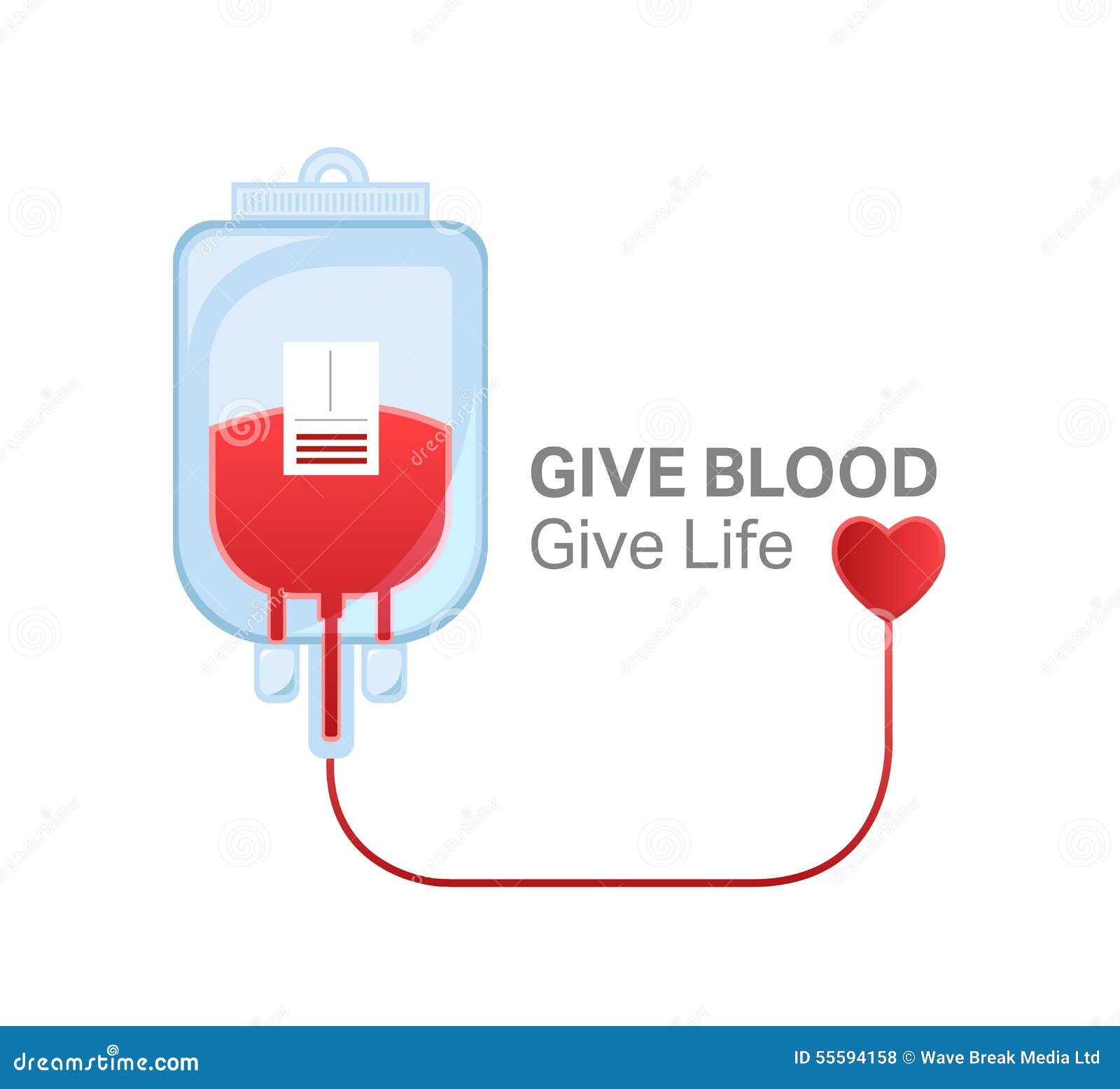 Blood Bag With Life Signal. Editable Clip Art. Cartoon Vector ...