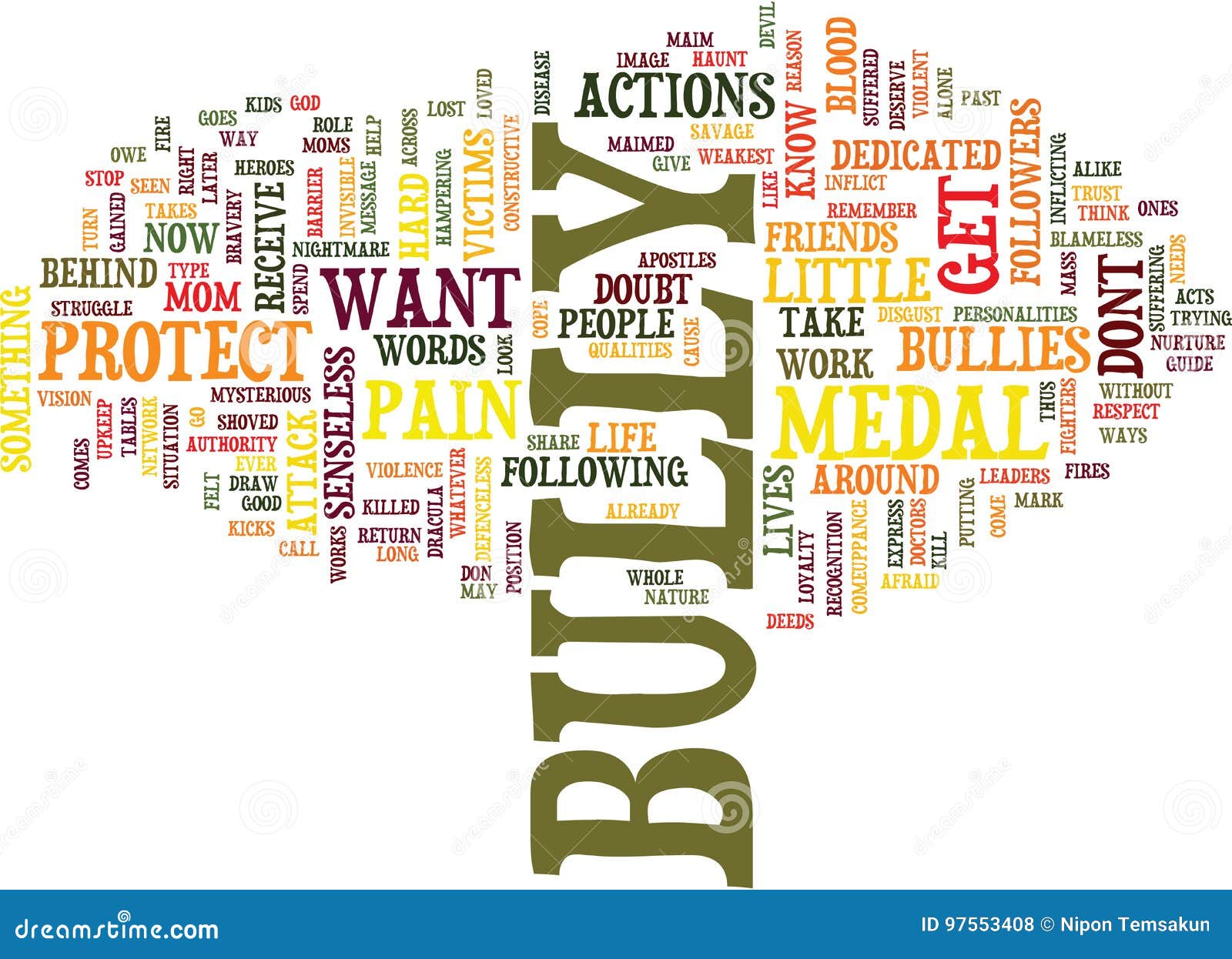 Give the Bully a Medal Word Cloud Concept Stock Illustration ...