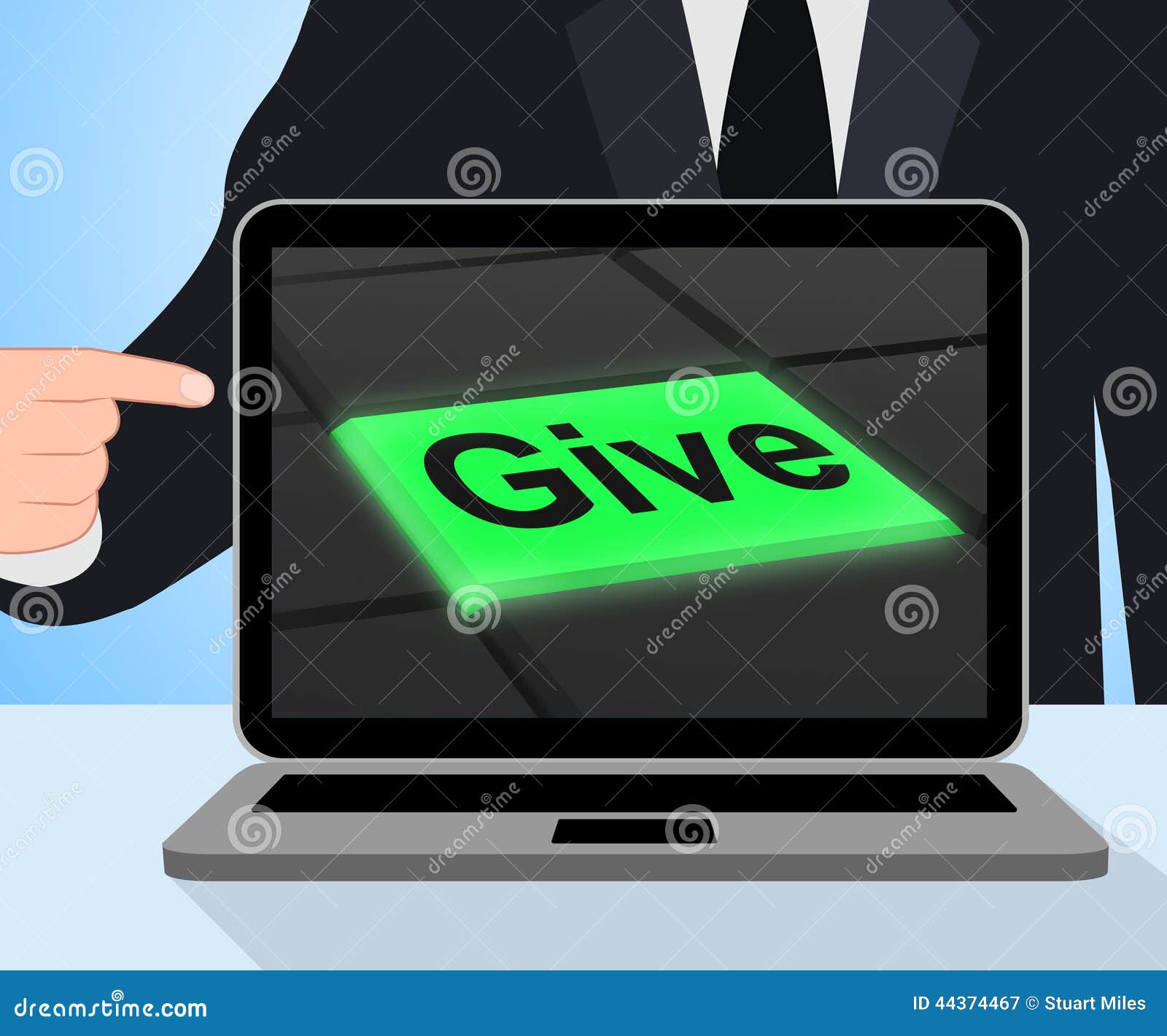 Give Button Displays Bestowed Allot or Grant Stock Illustration ...