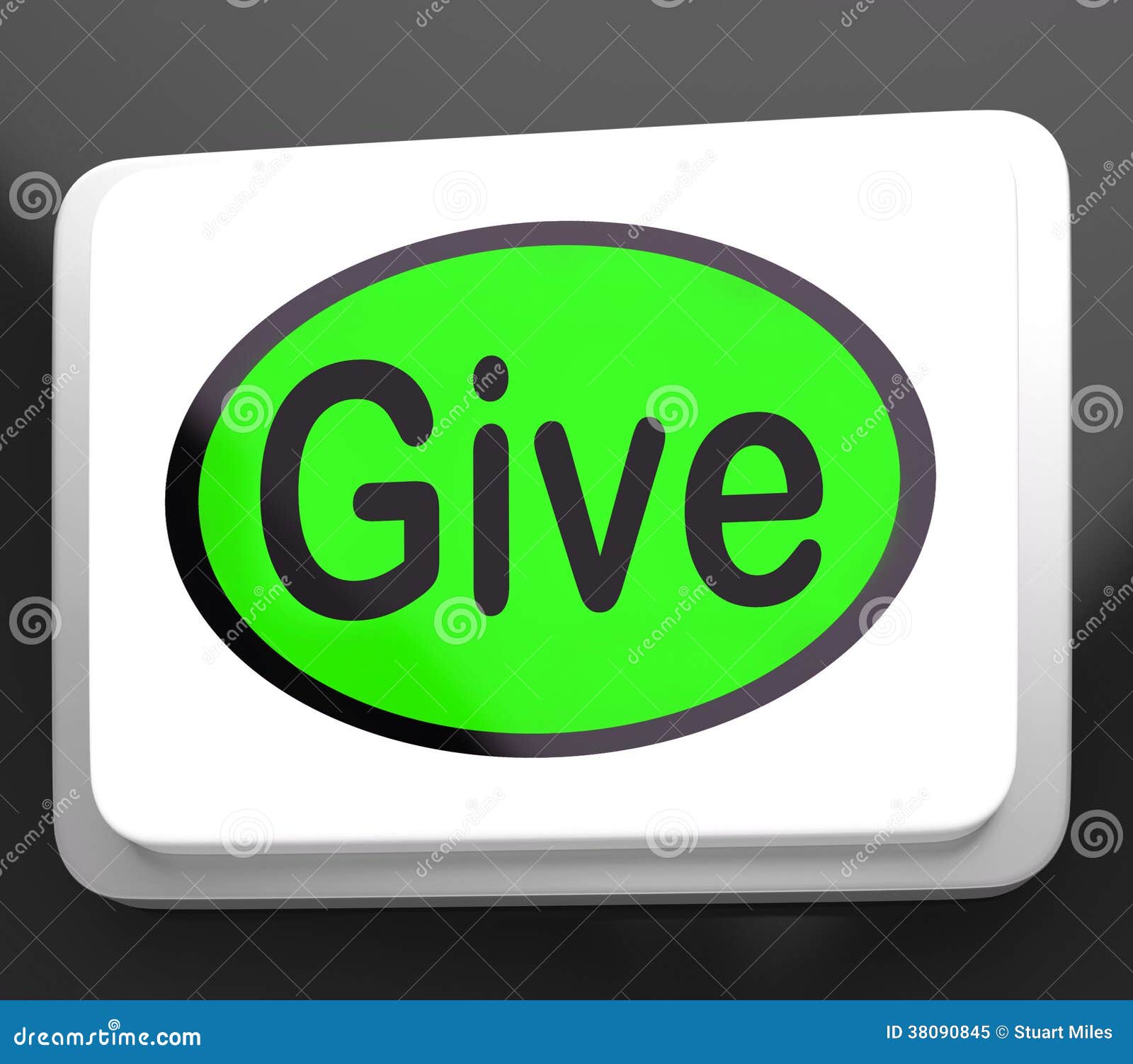 Give Button Means Bestowed Allot or Grant Stock Illustration ...