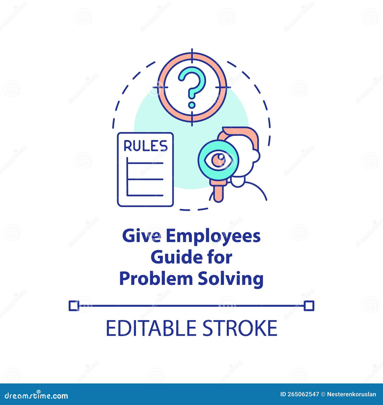 Give Employees Guide for Problem Solving Concept Icon Stock ...