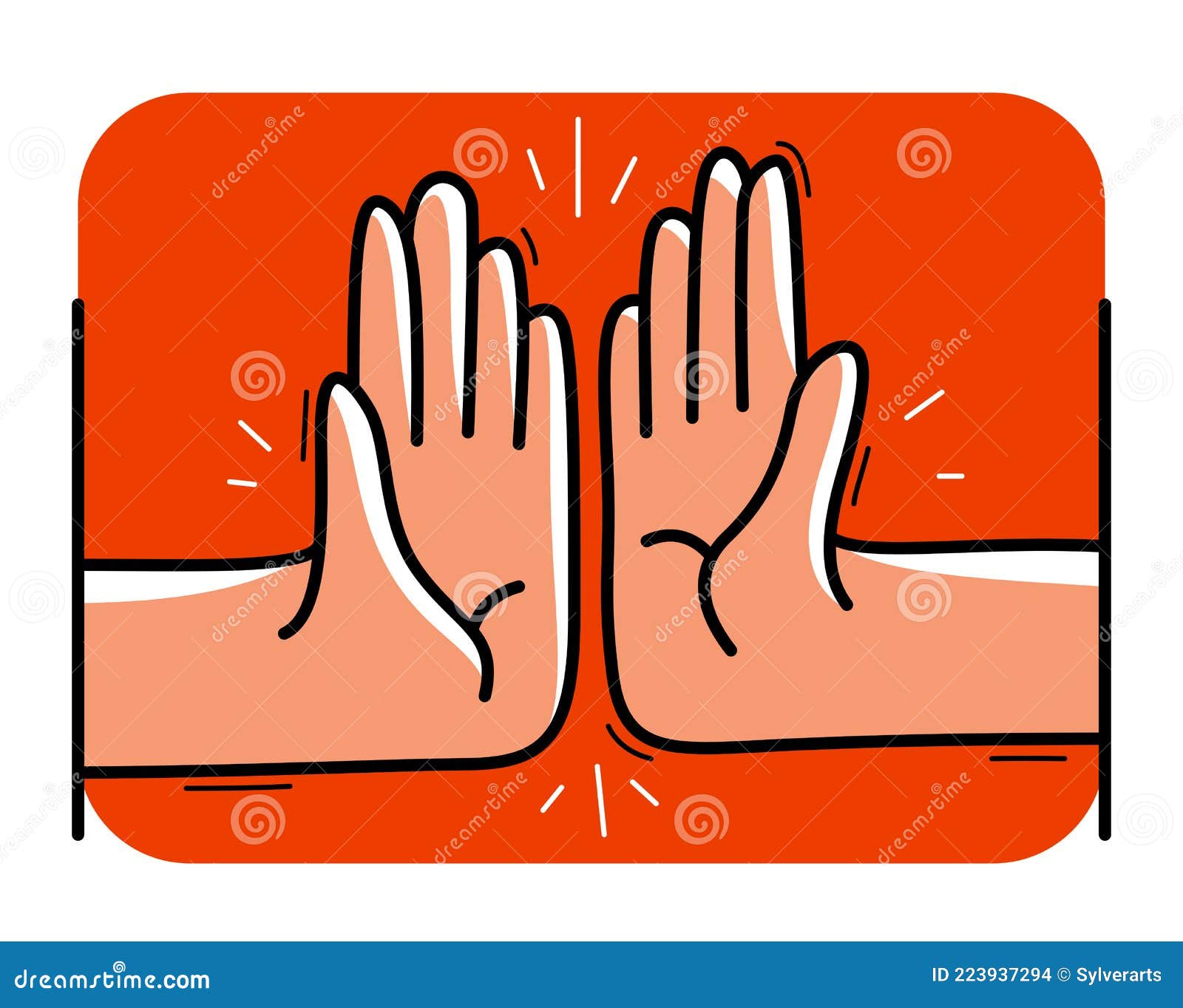 Give Five Gesture Two Hands of Friends Clapping Each Other Vector Stock ...