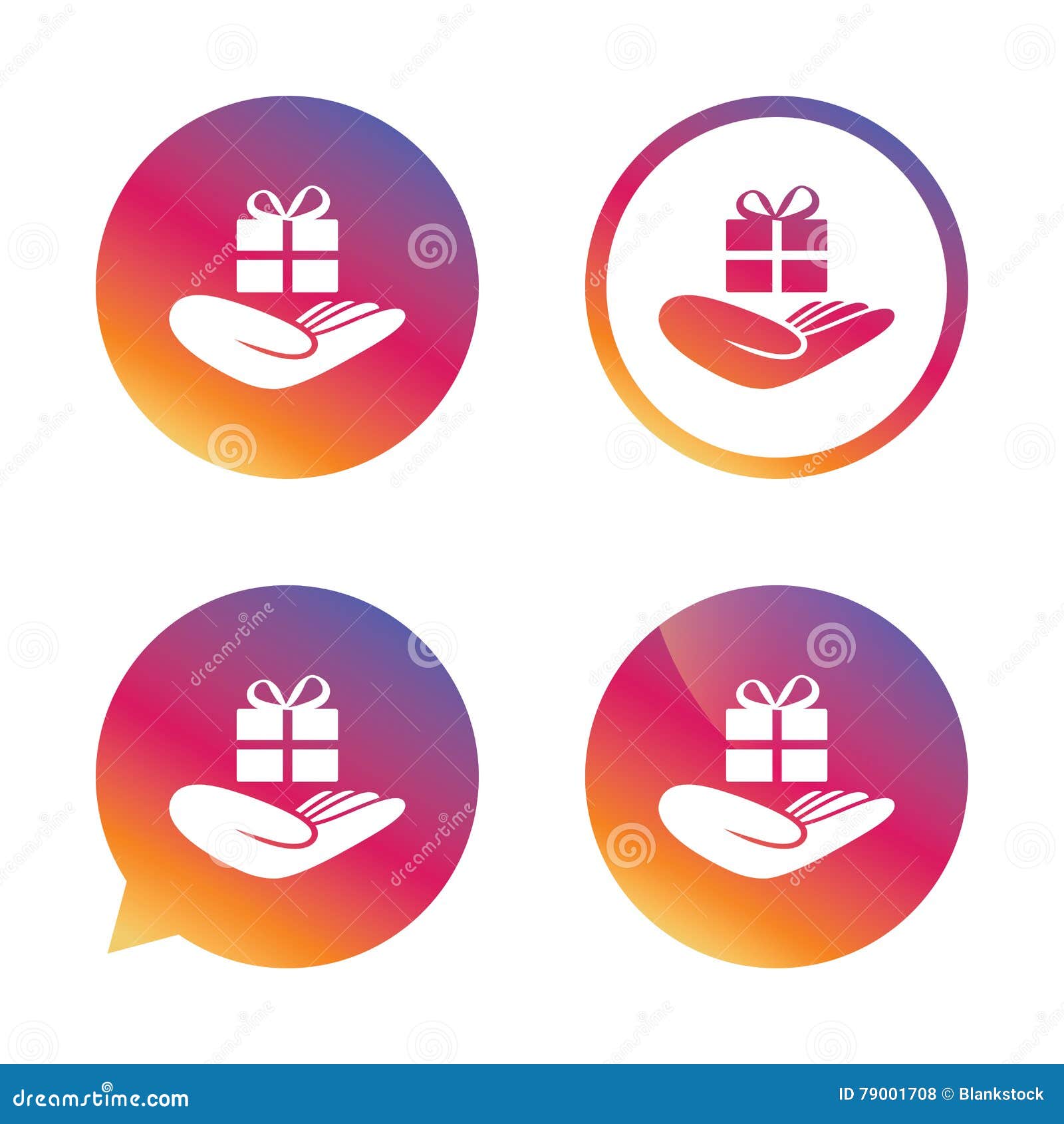 Give a Gift Sign. Hand Holds Present Box. Stock Illustration ...