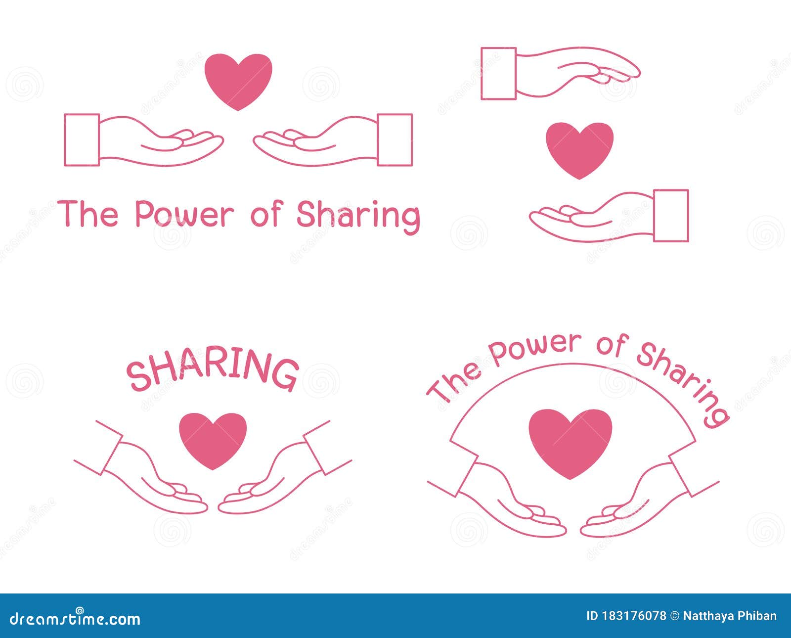 Give Hand Helping the Power of Sharing LOGO Design Stock Vector ...