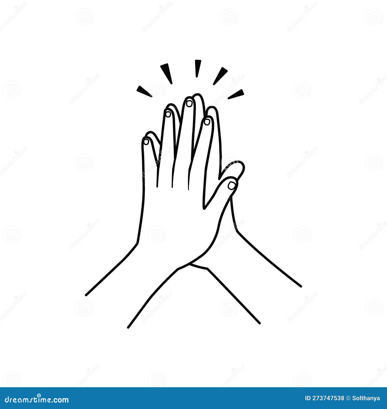 Give High Five Concept, Two Hands Clapping in High Five, High Five Icon ...