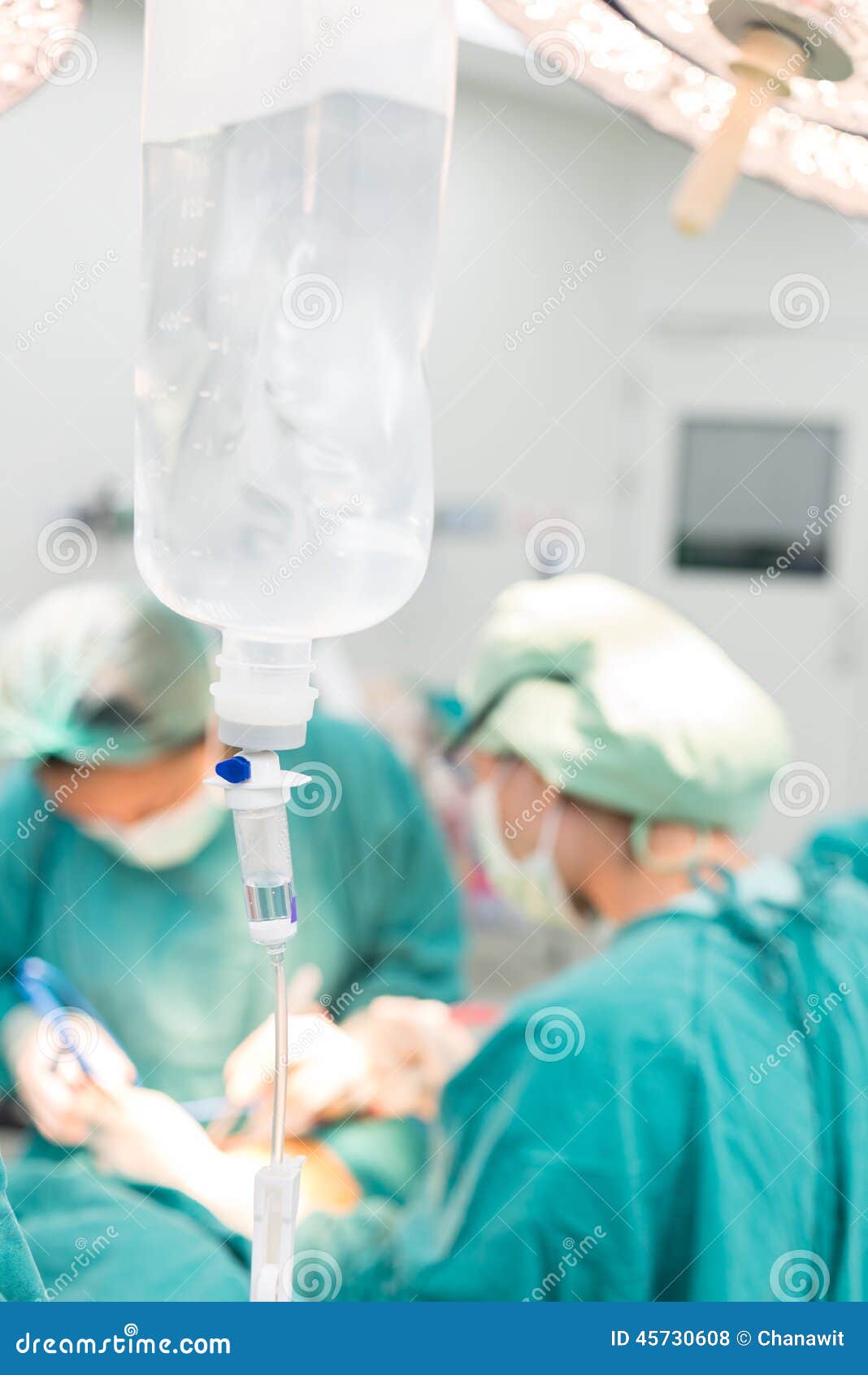 Give Intravenous Fluid during the Operation Stock Photo - Image of ...