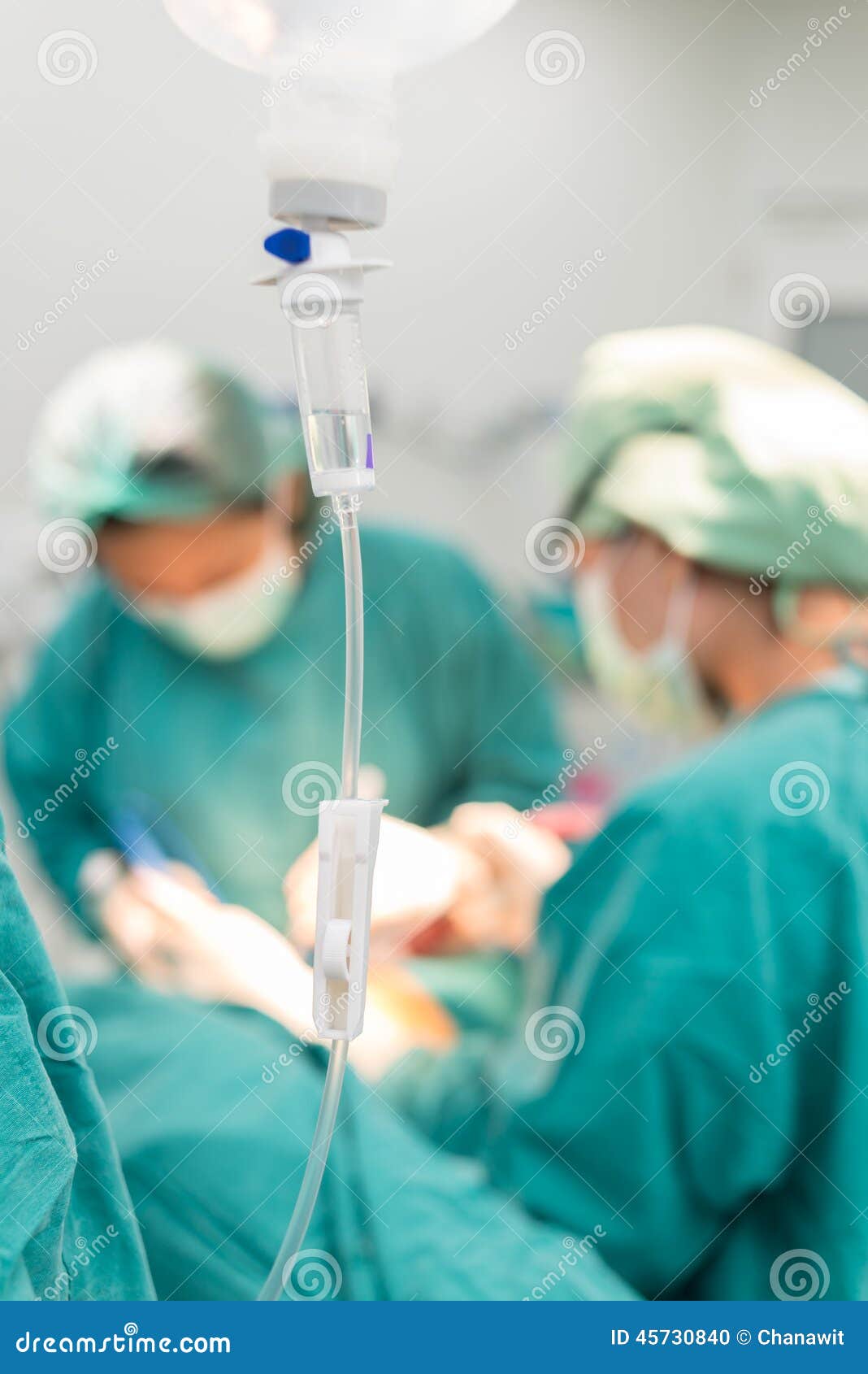 Give Intravenous Fluid during the Operation Stock Photo - Image of ...