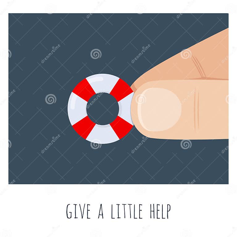 Give a Little Help. Vector Illustration Stock Vector - Illustration of ...