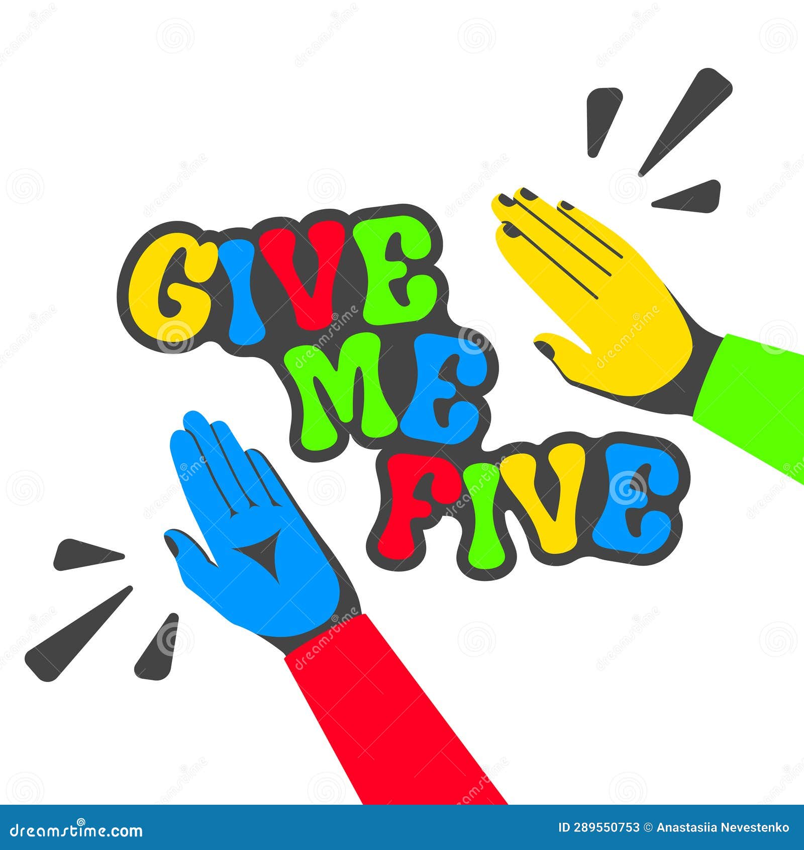 Give Me Five, Color Icon. Two Hands in a Friendly Greeting. Colored ...