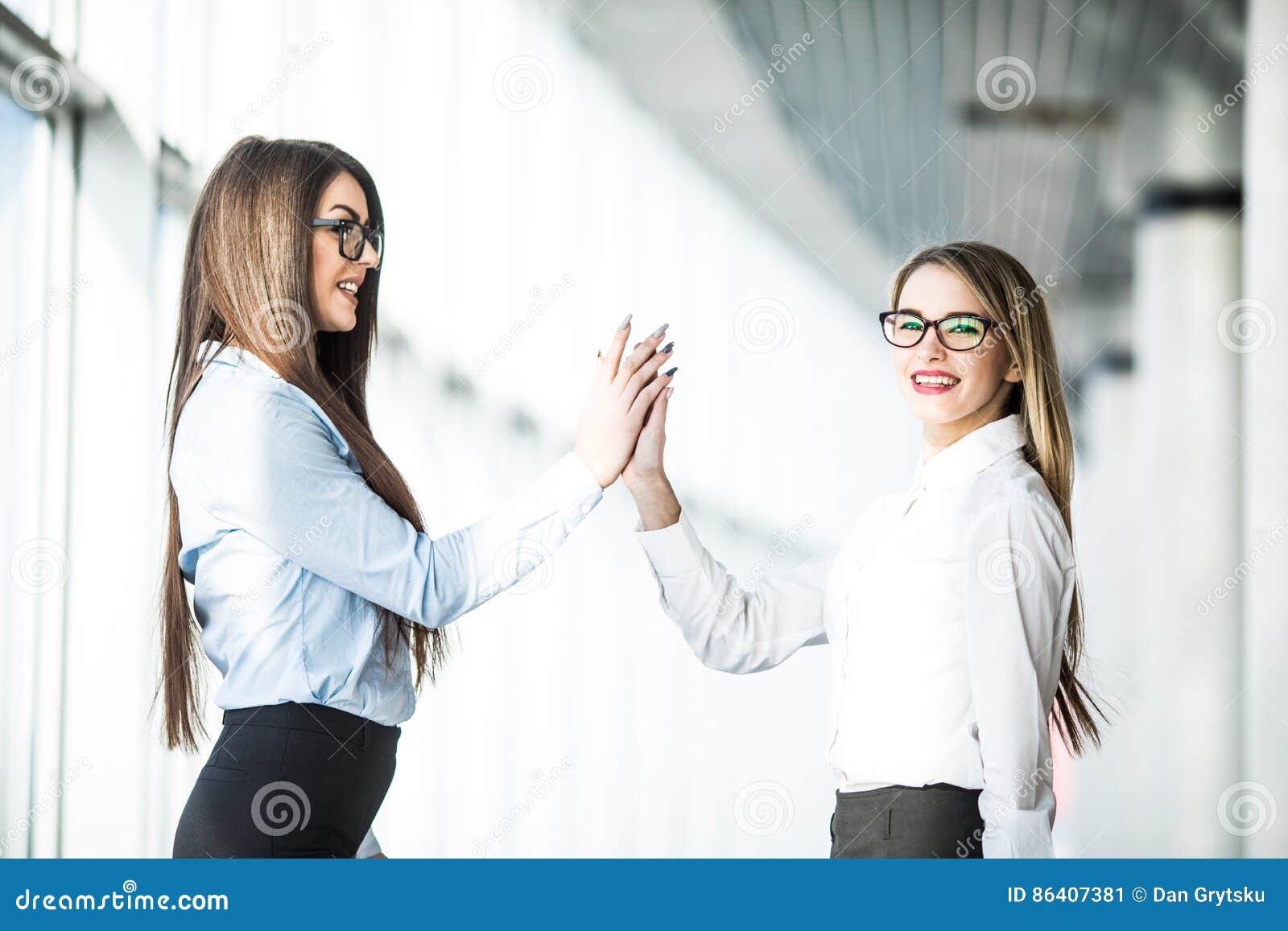 Give Me High-five. Two Women Giving High-five Stock Image - Image of ...