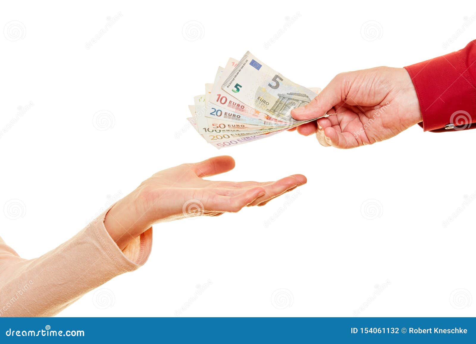 Give Money or Donate As Euro Banknotes Stock Photo - Image of pension ...