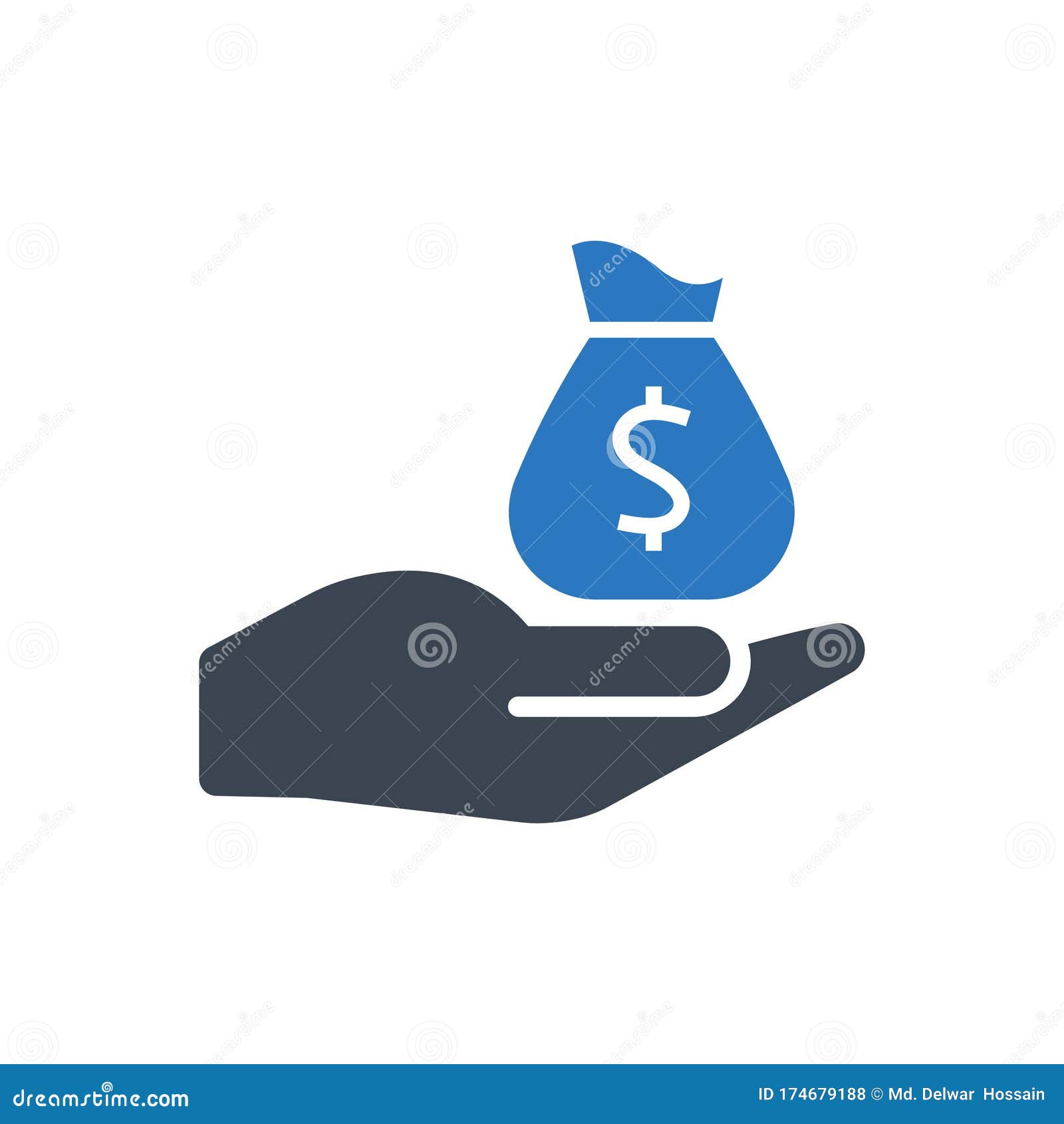 Give money icon stock vector. Illustration of loan, revenue - 174679188
