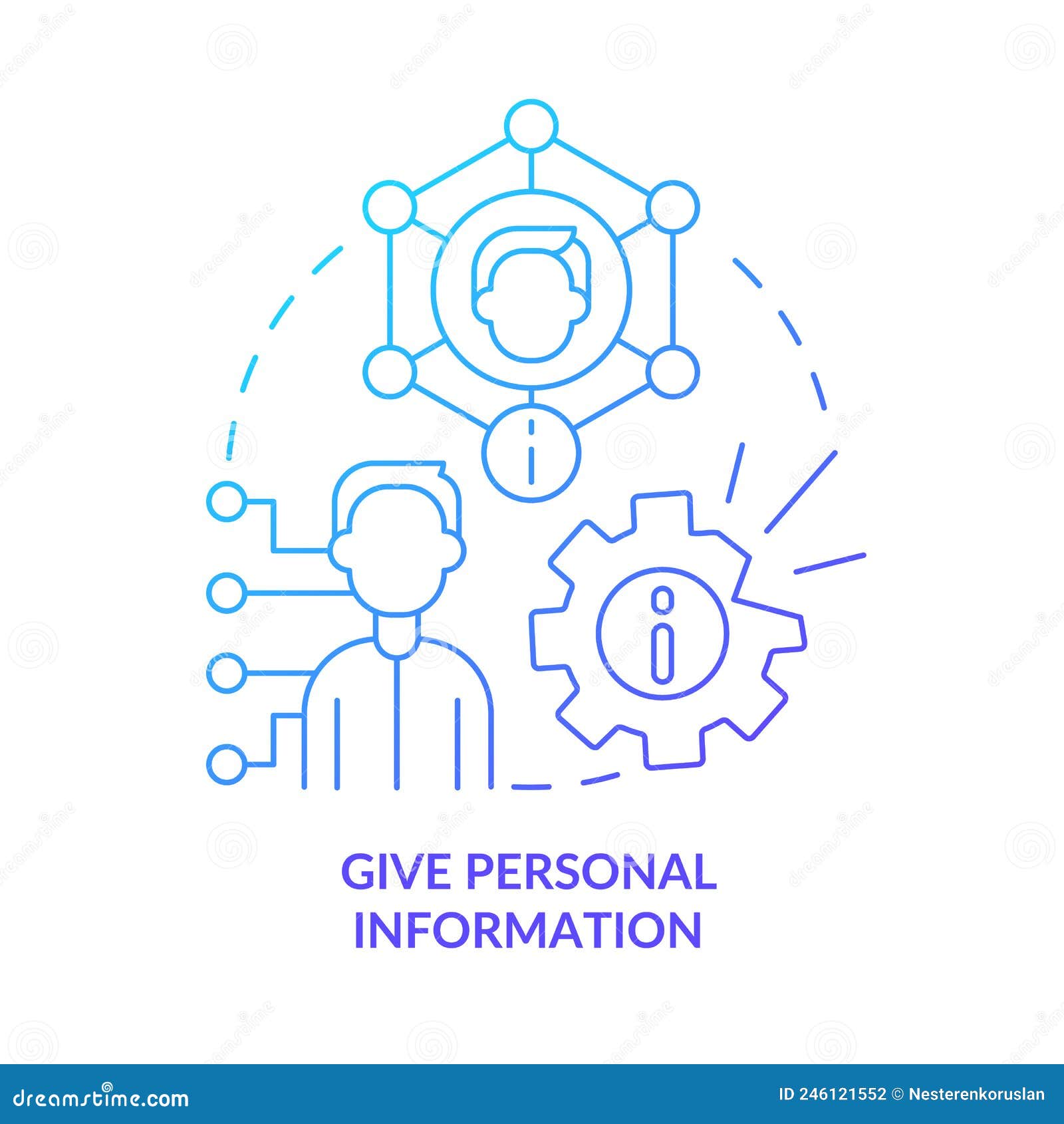 Give Personal Information Blue Gradient Concept Icon Stock Vector ...