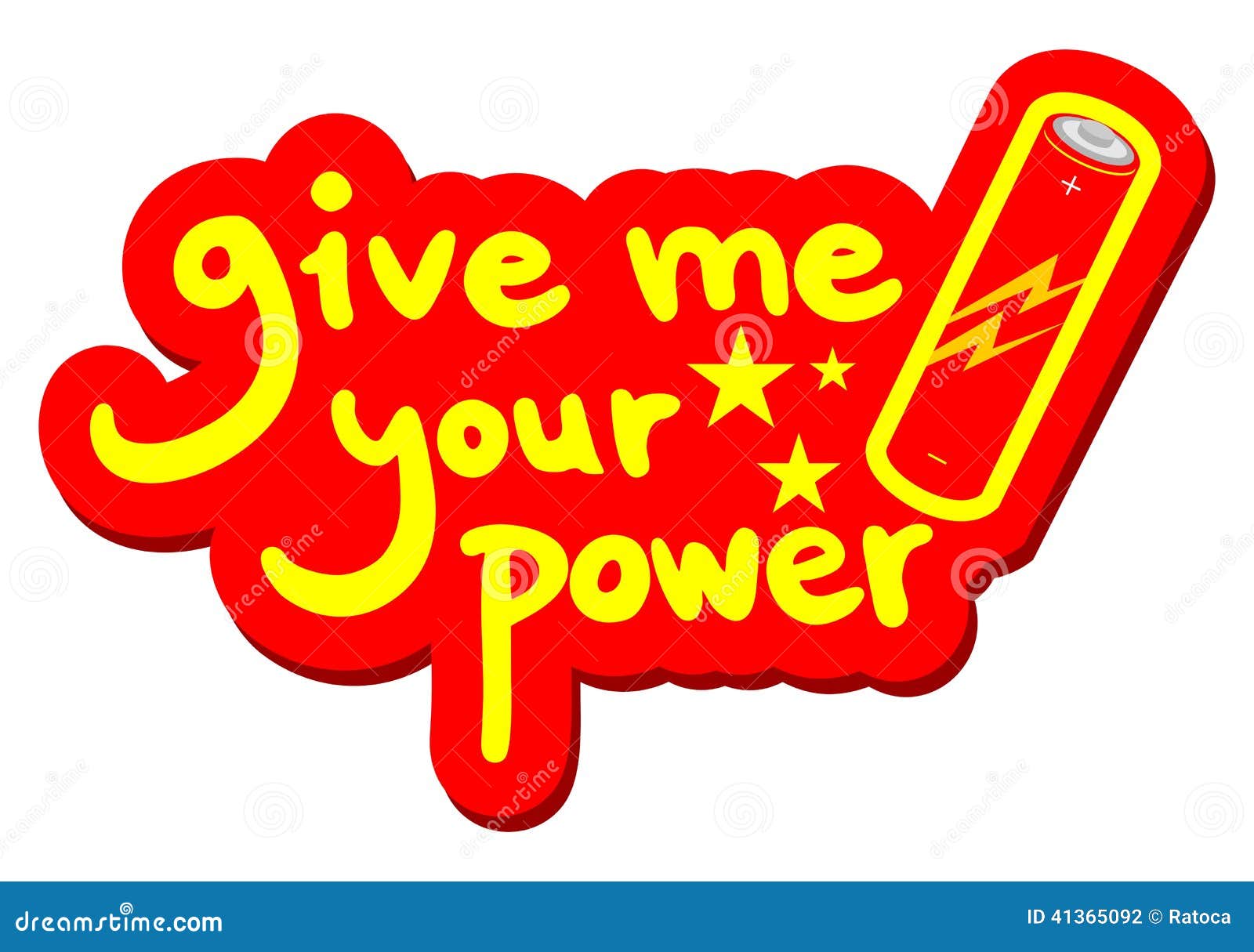 Give Power Your Power Message Stock Vector - Illustration of style ...