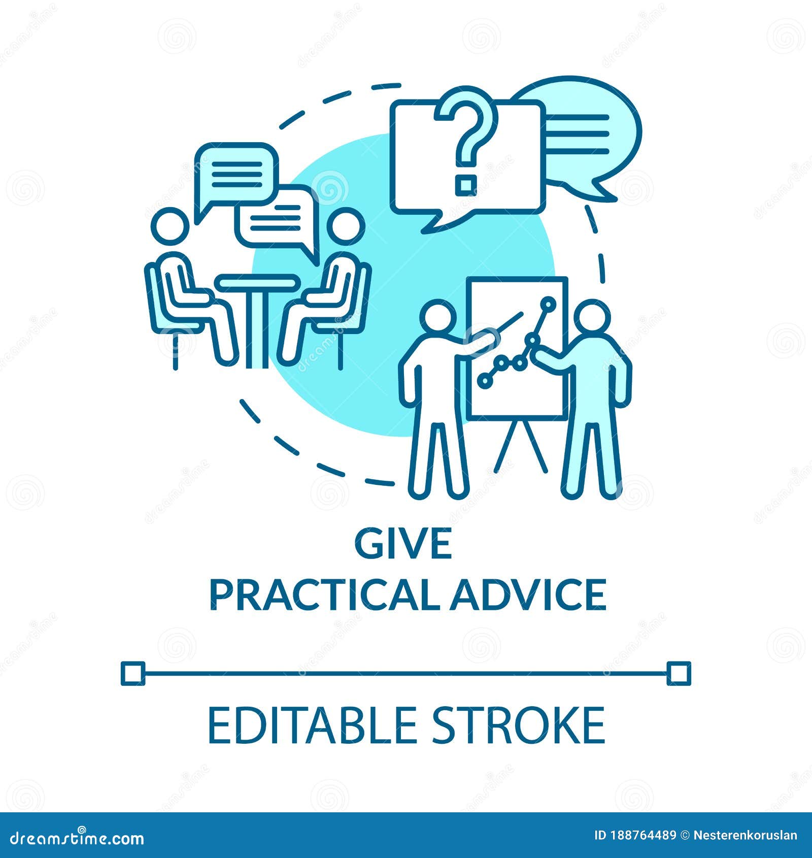 Give Practical Advice Concept Icon. Best Friend Guide and Support Stock ...