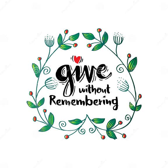 Give without remembering. stock vector. Illustration of cute - 94312417