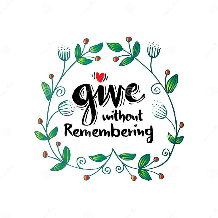 Give without remembering. stock vector. Illustration of cute - 94312417