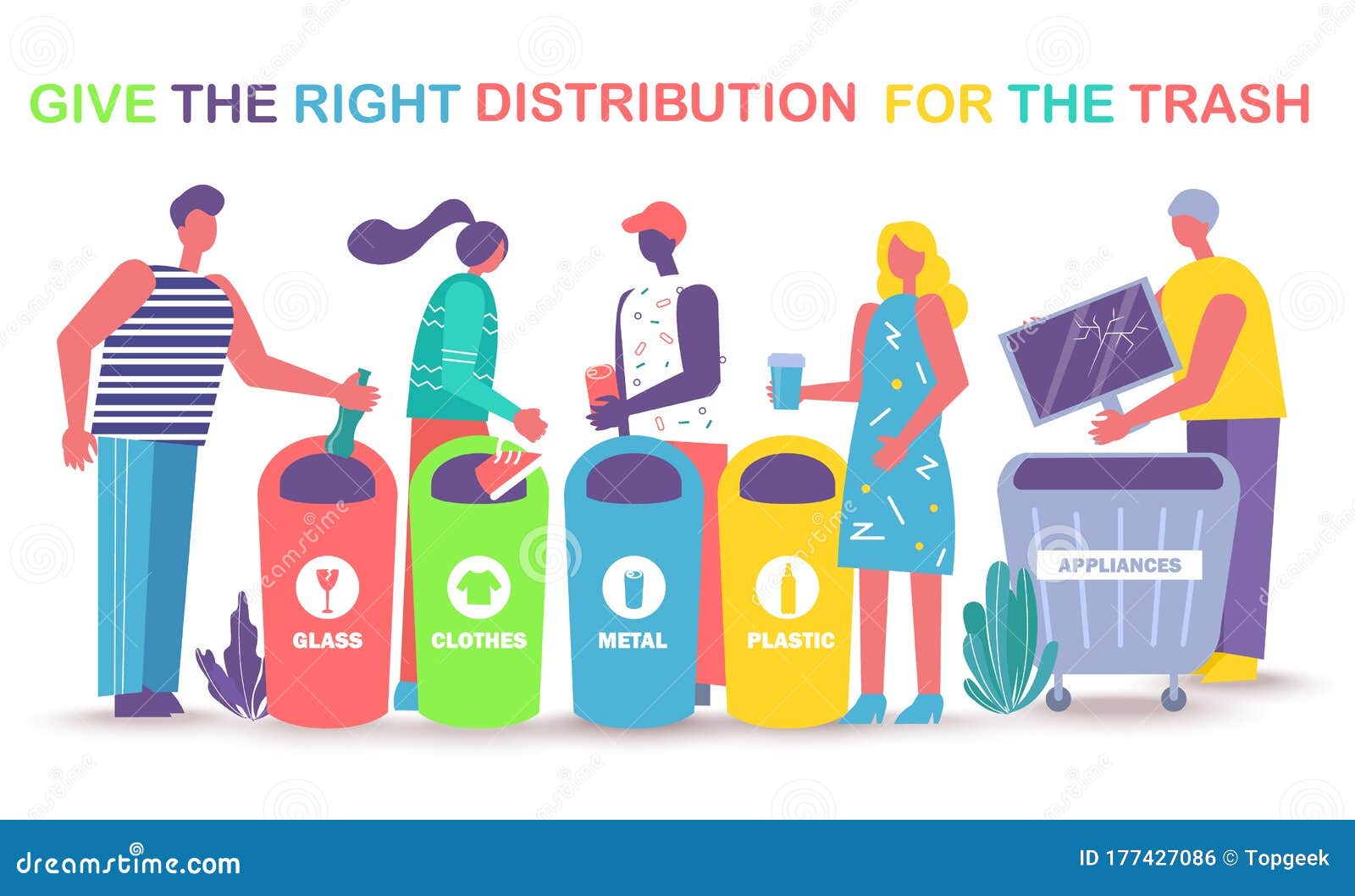 Give Right Distribution for Trash, Recycling Stock Vector ...