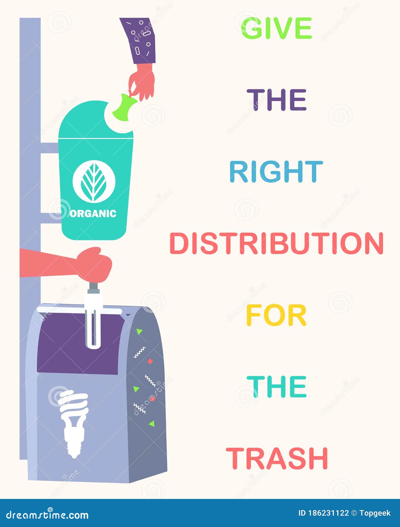 Give Right Distribution for Trash, Recycling Stock Vector ...