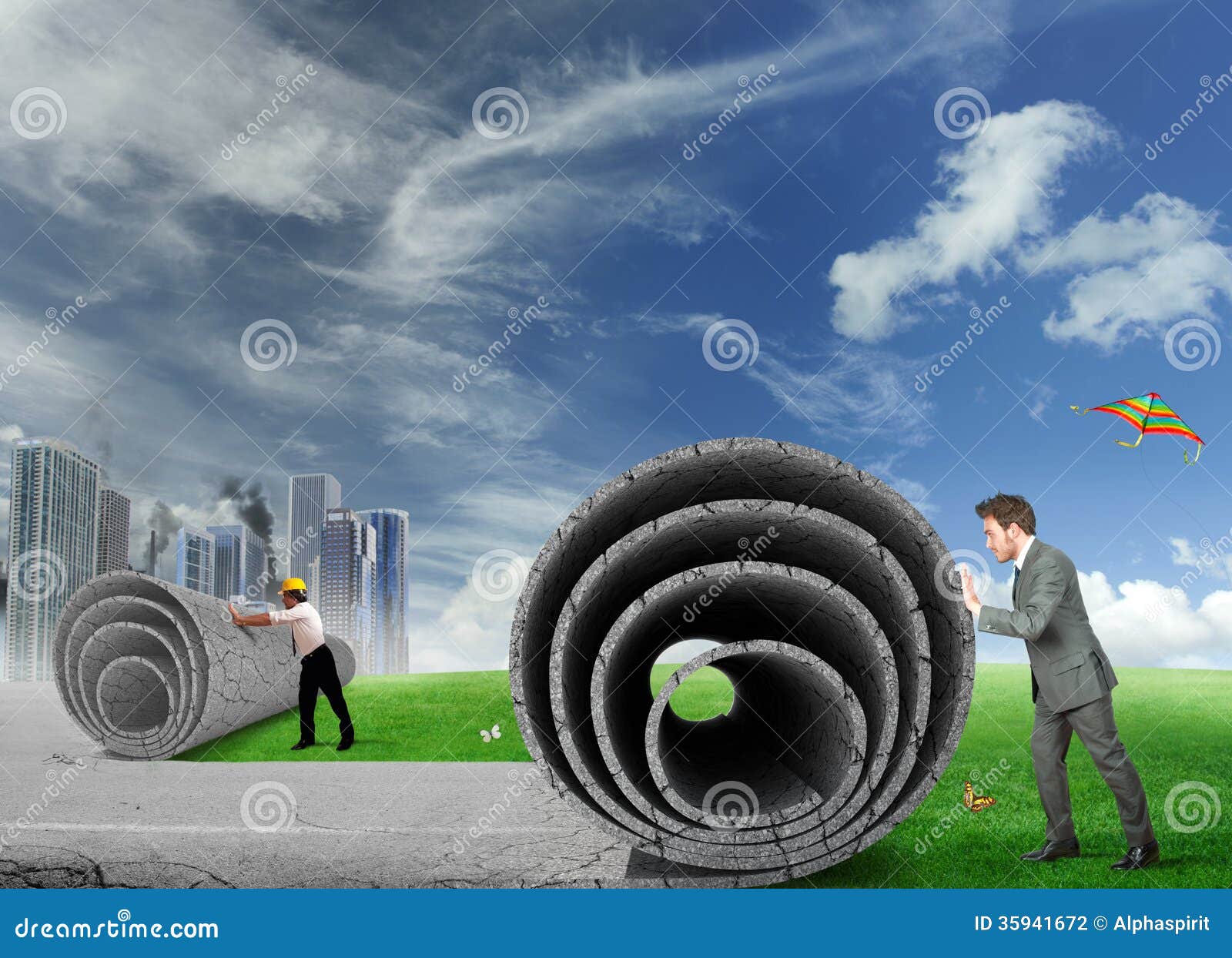 Give Space To Nature. Remove Gray of Pollution Stock Photo - Image of ...