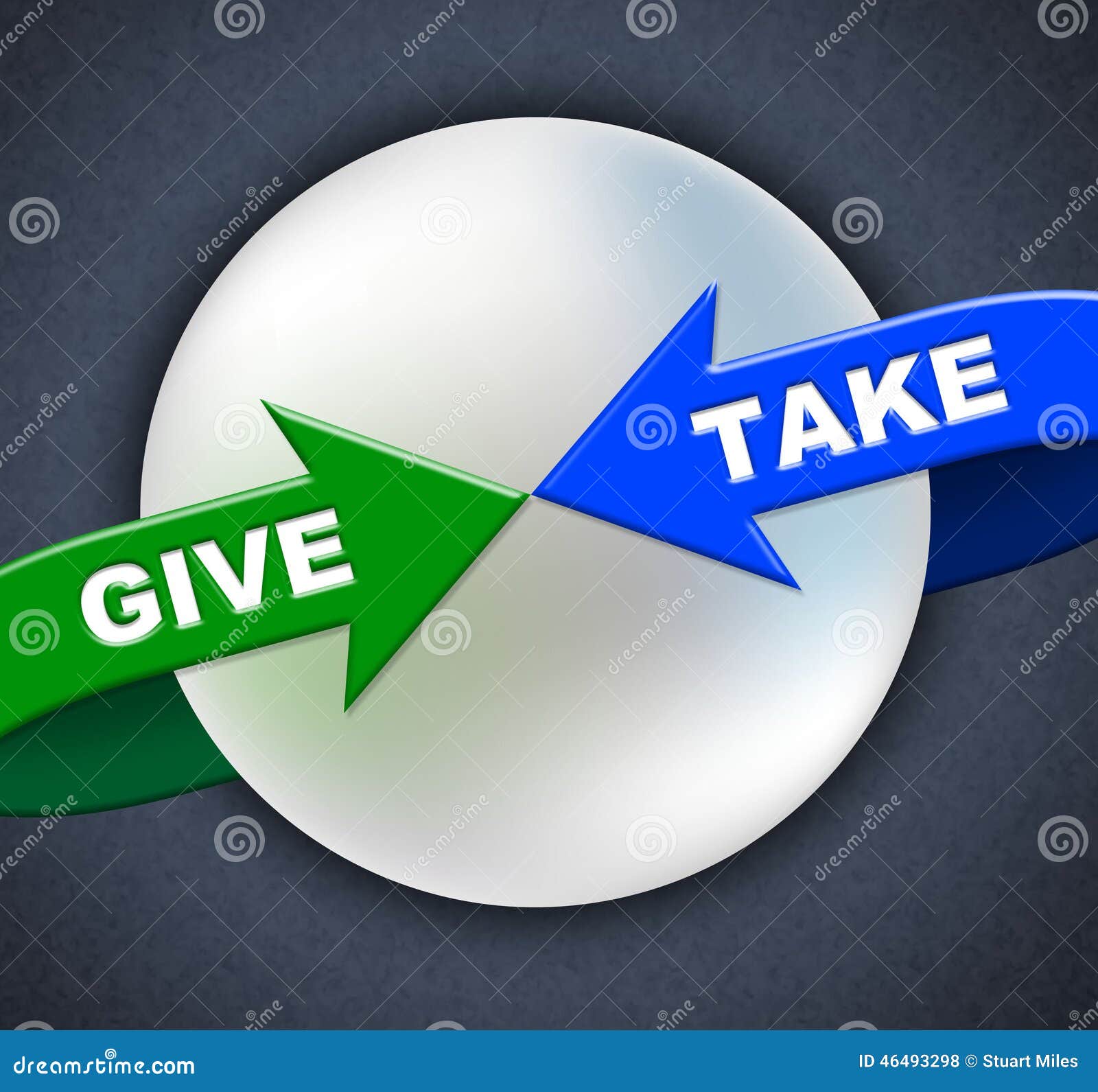 Give Take Arrows Shows Donated Proffer and Taking Stock Illustration ...