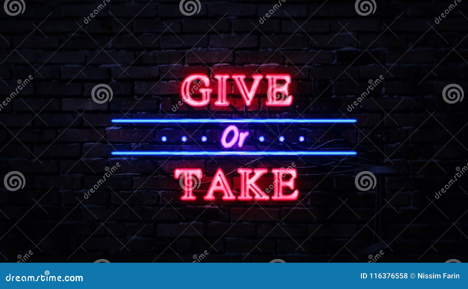 Give or Take Neon Sign stock footage. Video of choose - 116376558
