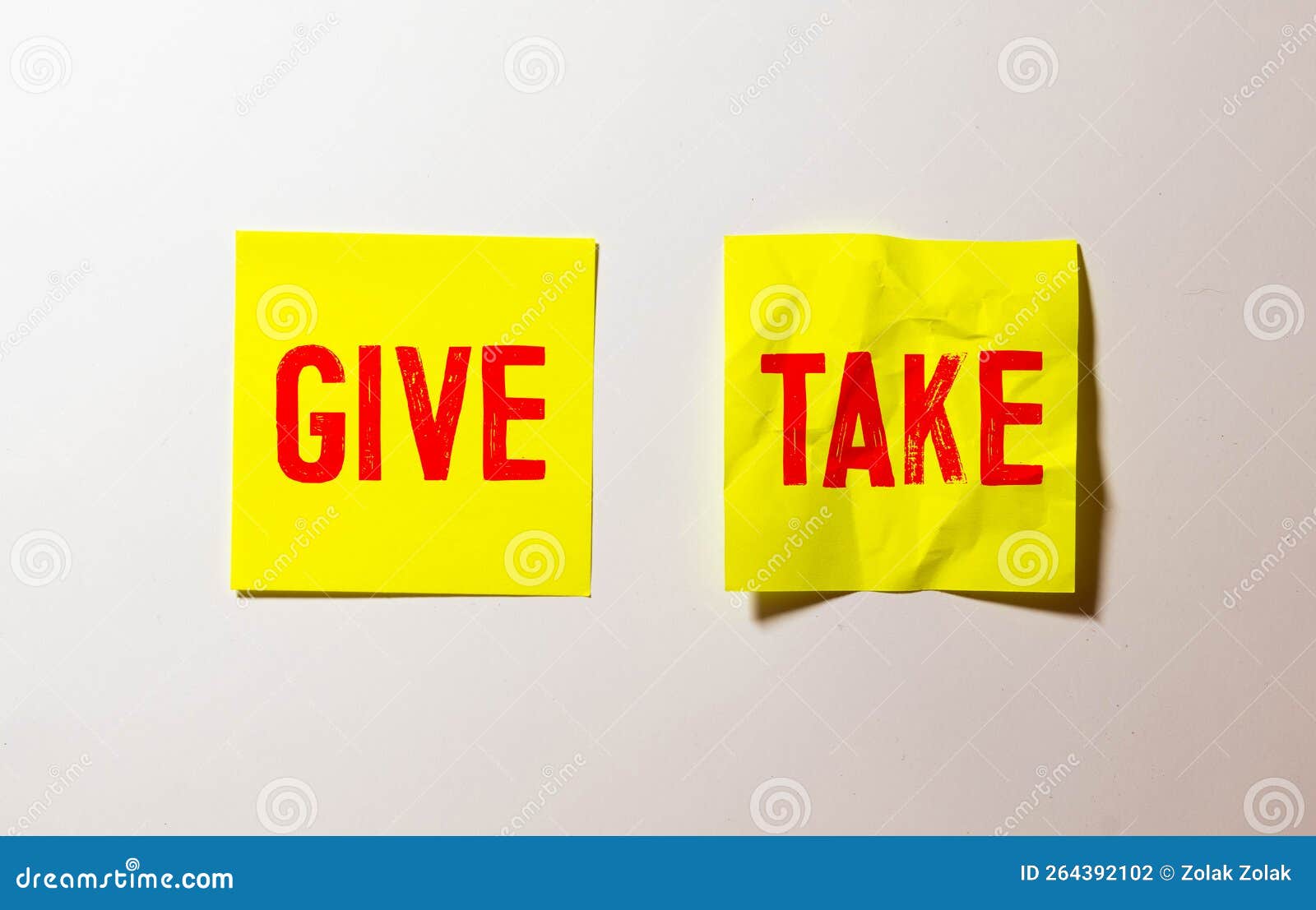 Give and Take Word on Notepaper with Brown Cork Background Stock Photo ...