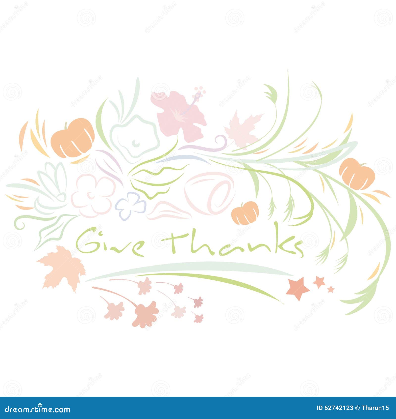 Give Thanks stock vector. Illustration of glossy, holiday - 62742123
