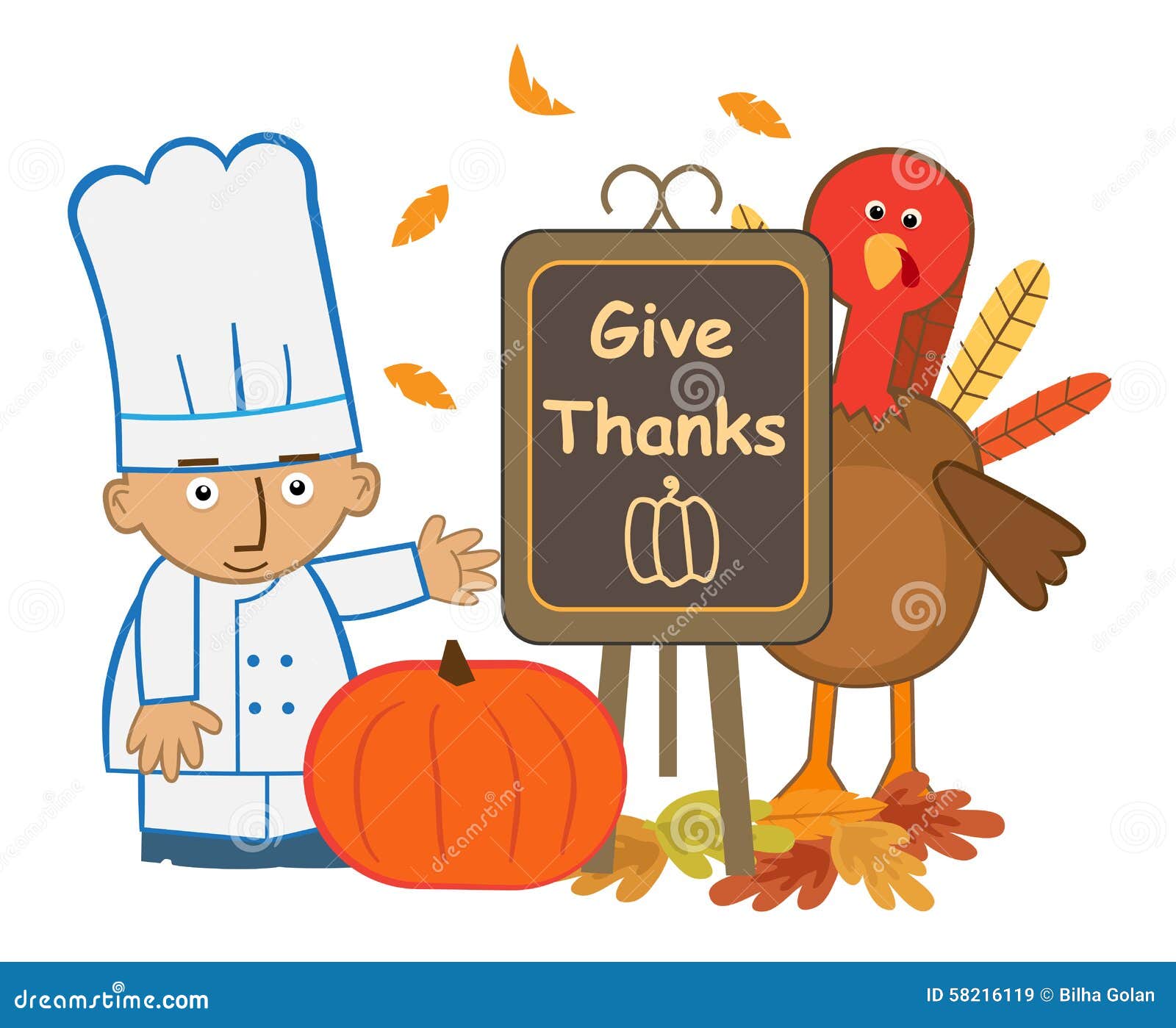 Give Thanks Chef stock vector. Illustration of give, american - 58216119