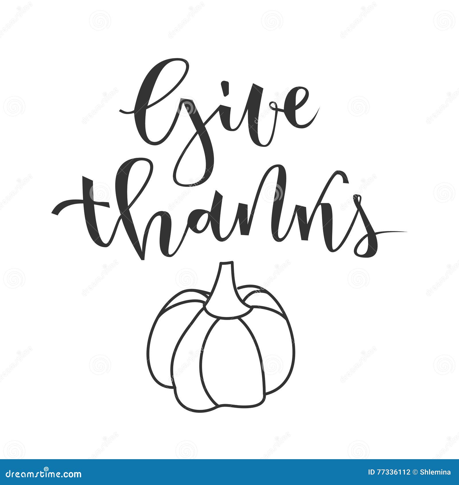 Give thanks greeting stock vector. Illustration of font - 77336112