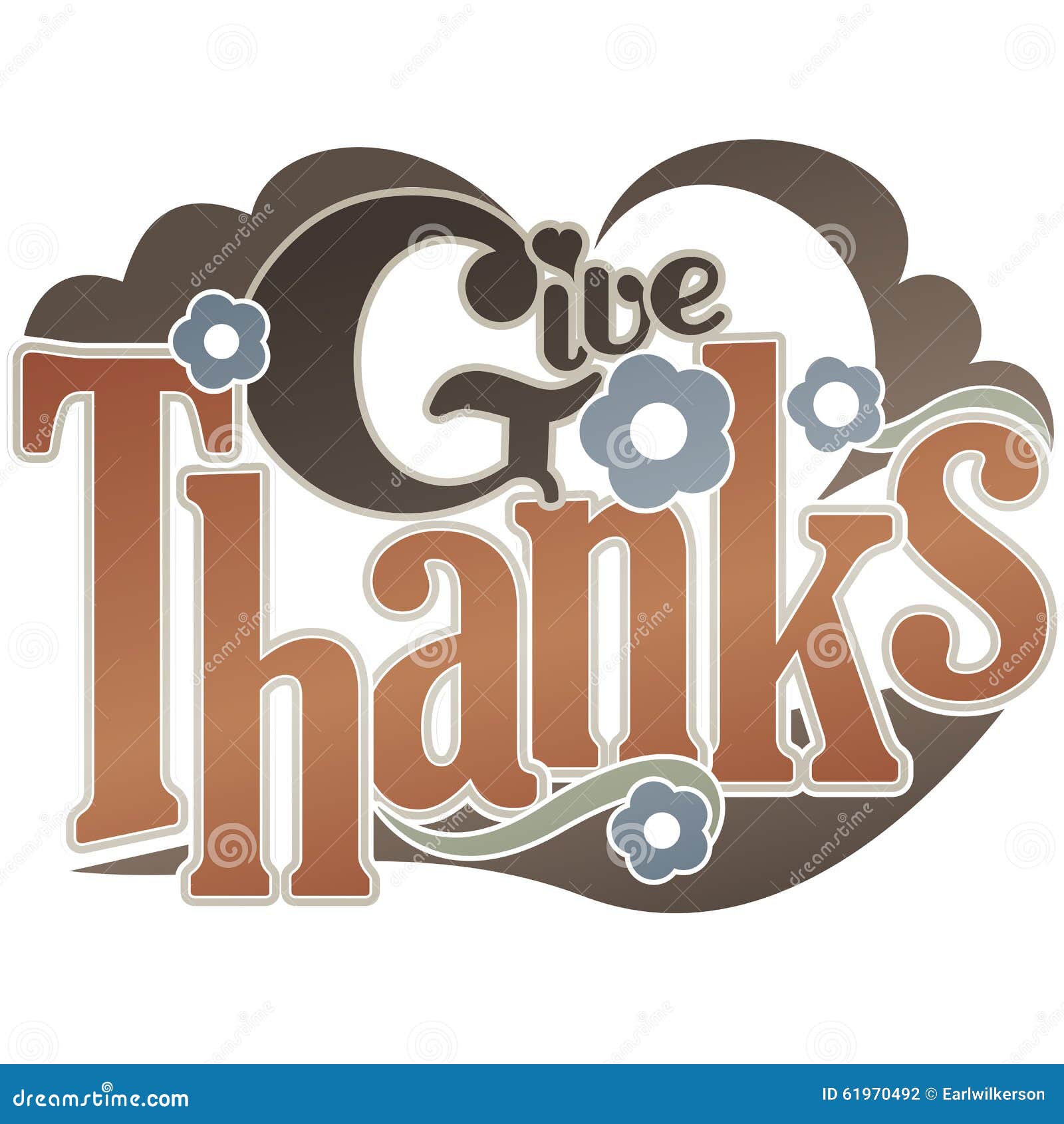Give Thanks stock vector. Illustration of orange, love - 61970492