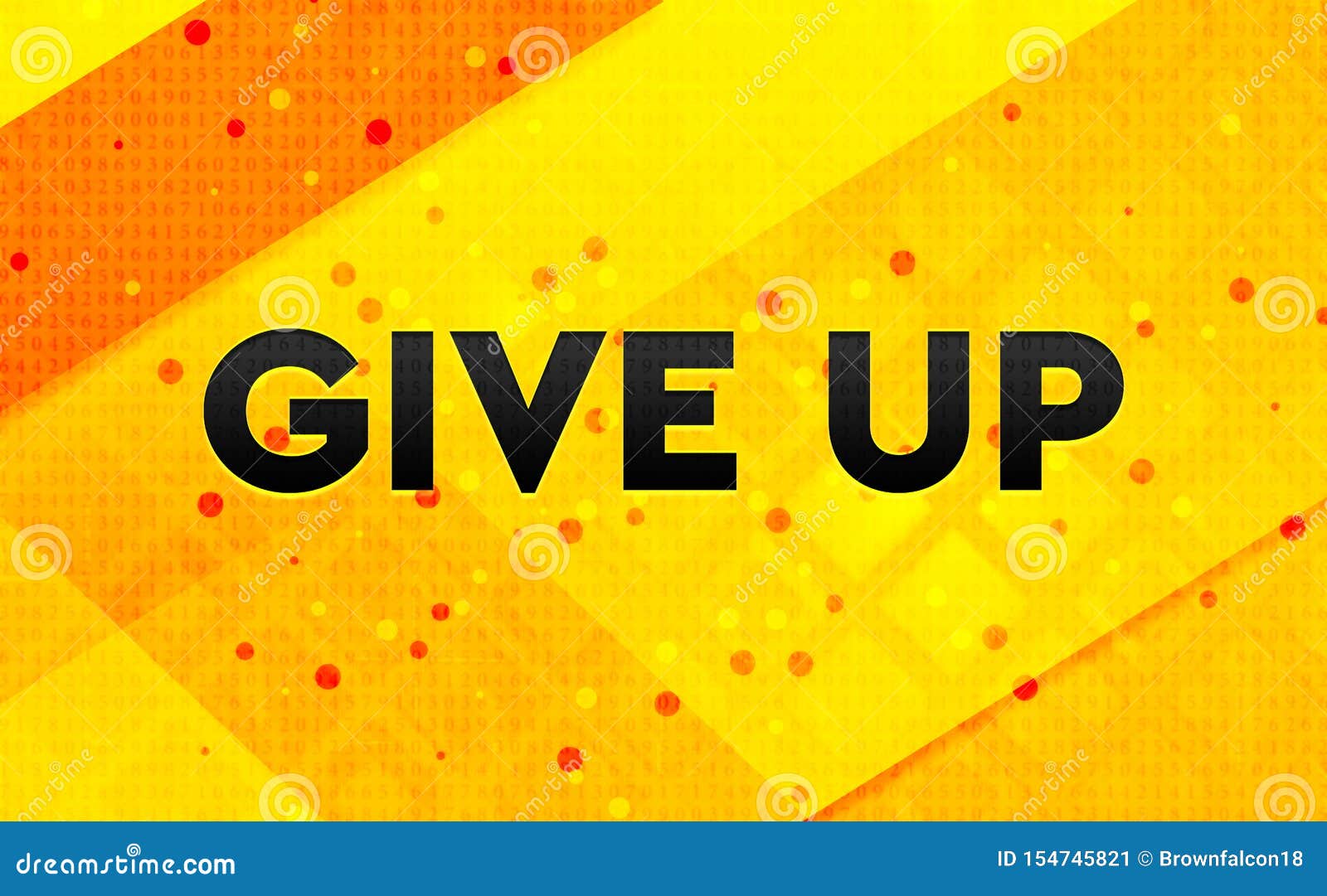 Give Up Abstract Digital Banner Yellow Background Stock Illustration ...