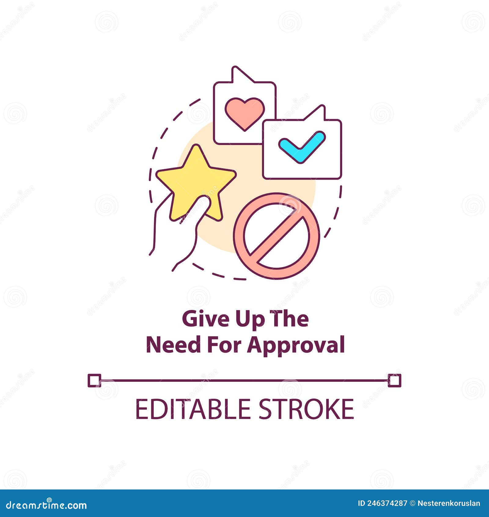 Give Up Need for Approval Concept Icon Stock Vector - Illustration of ...