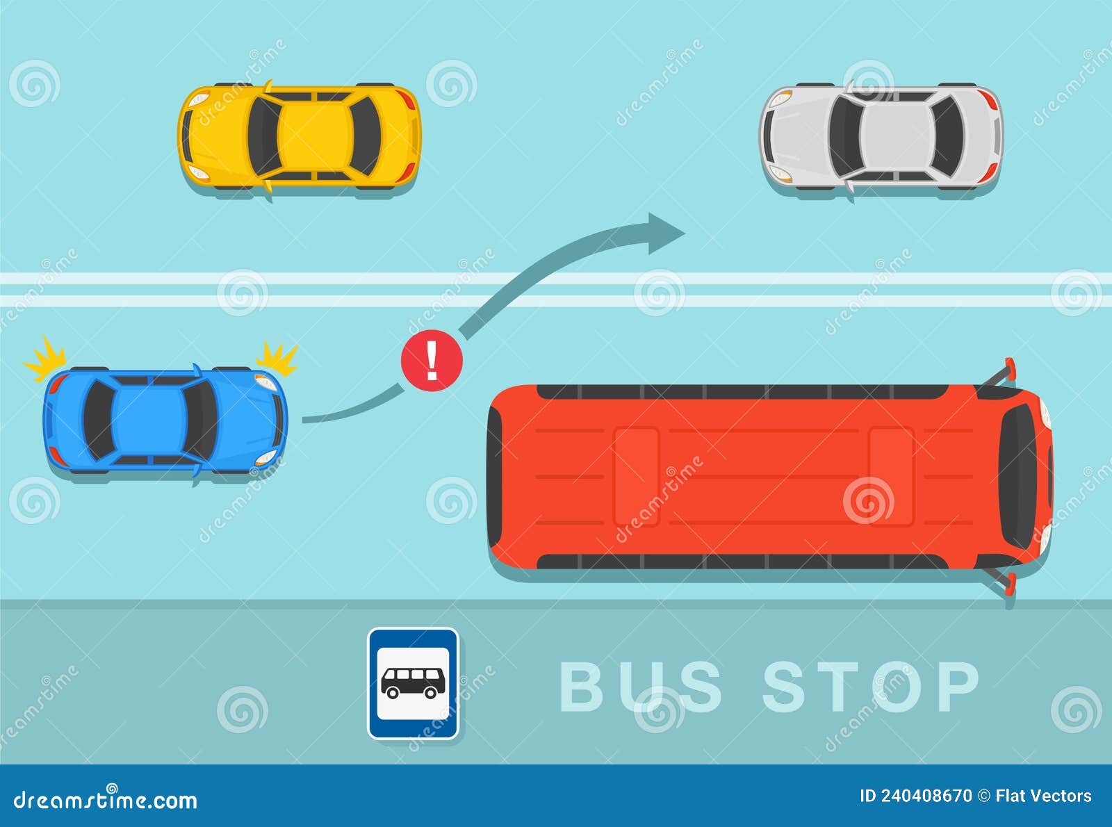 Prohibited Overtake Traffic Signage Vector Illustration | CartoonDealer ...