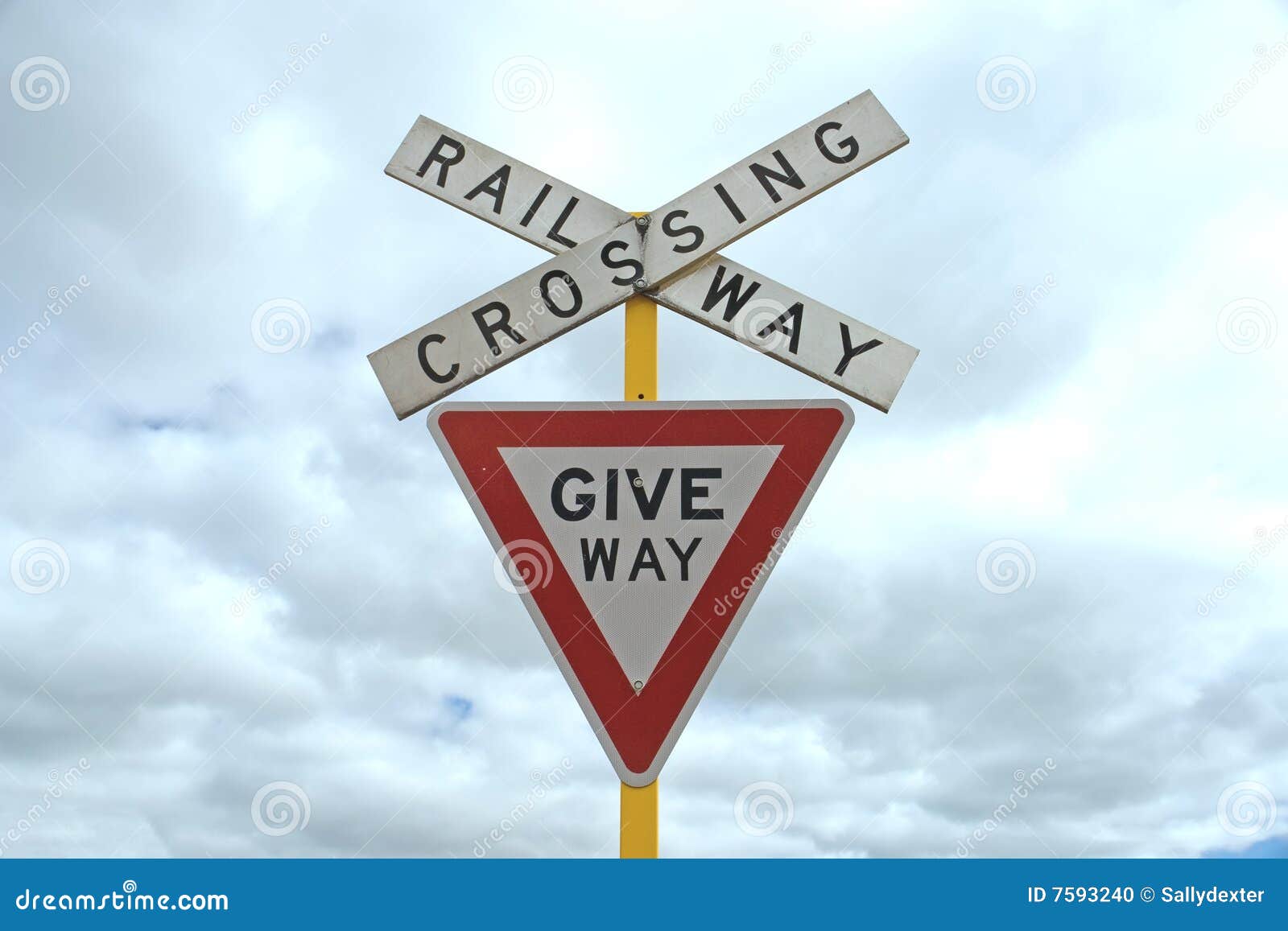 Car At A Railway Crossing. Train Travel At A Railway Crossing Stock ...