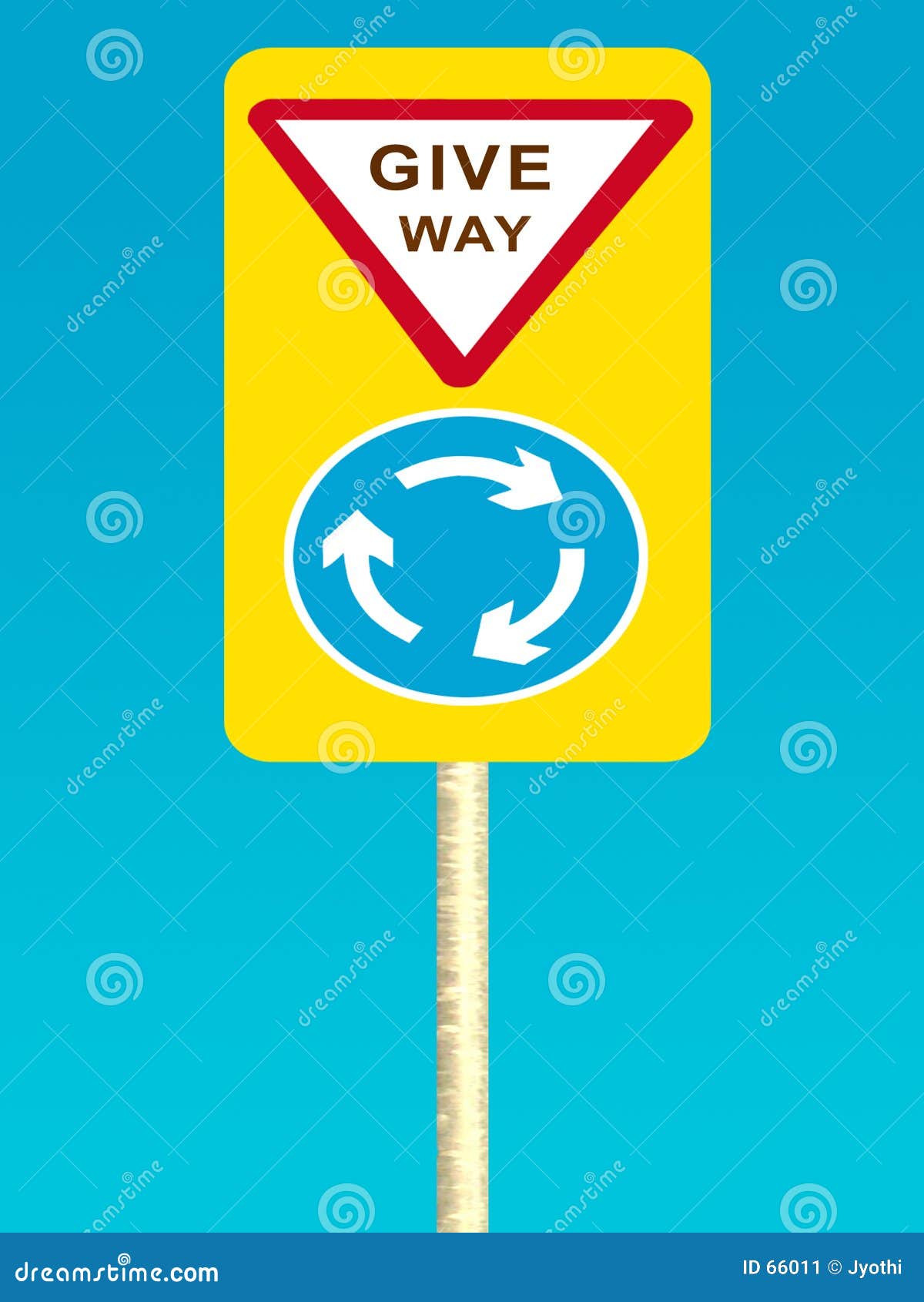 Give way sign board stock illustration. Illustration of symbol - 66011