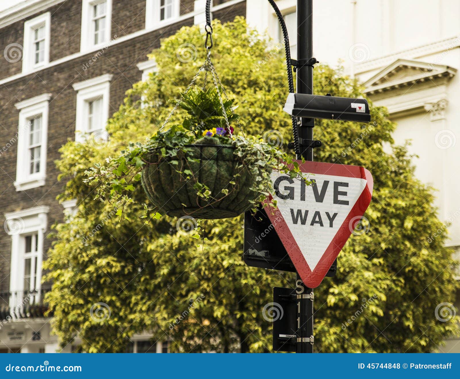 Give way sign in London stock photo. Image of london - 45744848