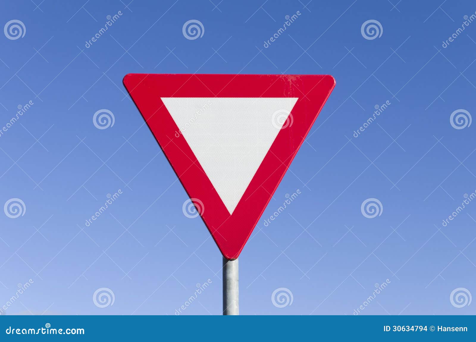 Give way traffic sign stock photo. Image of highway, close - 30634794