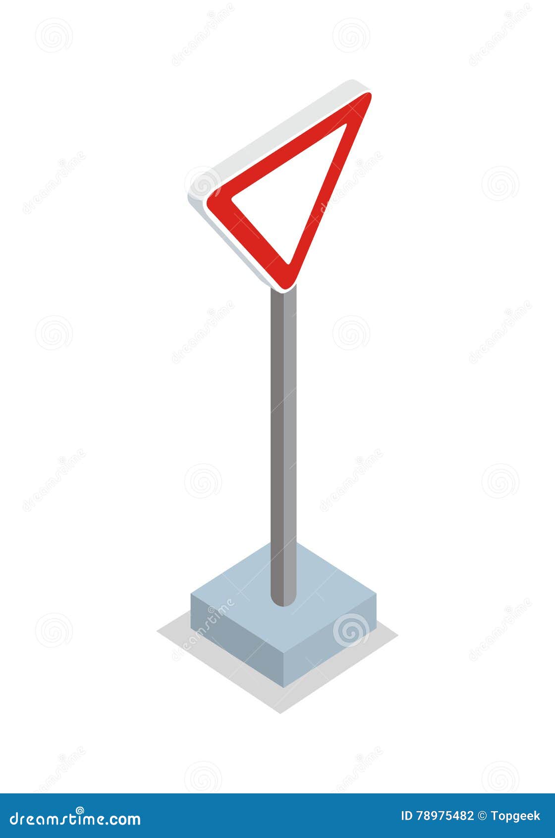 Give Way - Traffic Sign stock vector. Illustration of signpost - 78975482