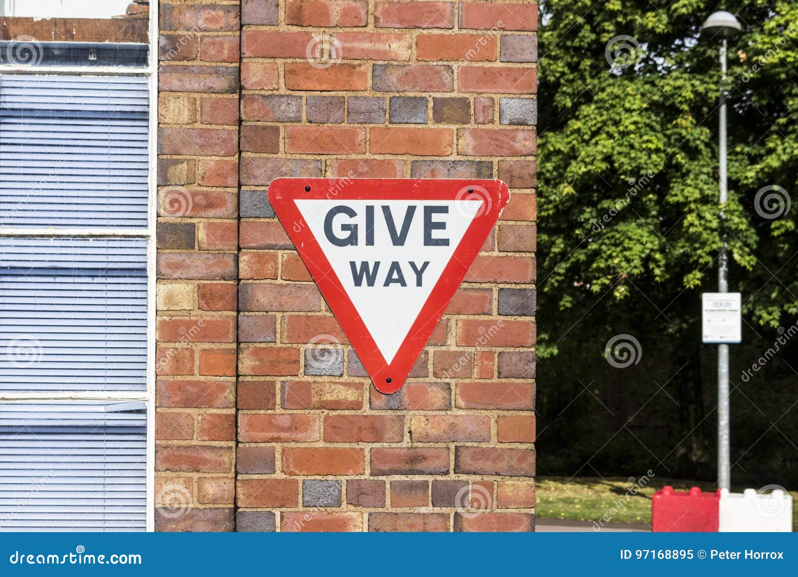 Give way stock image. Image of wall, safety, road, give - 97168895