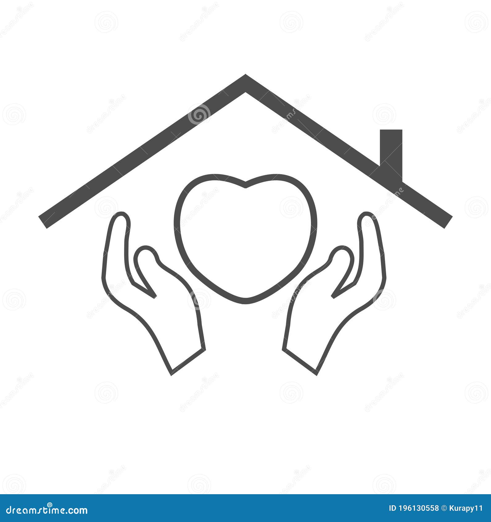 Give Your Heart Symbol of Secure Loving Home. Stock Illustration ...