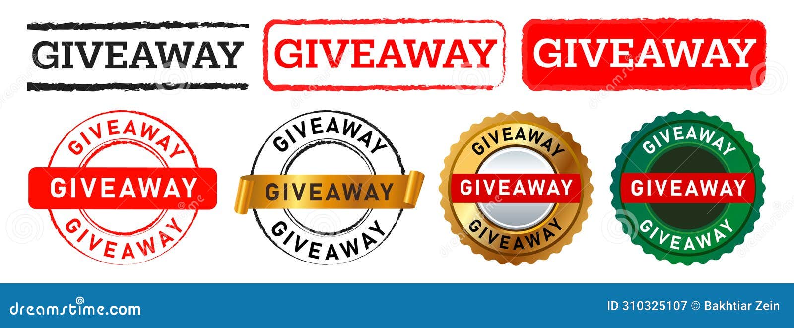 Giveaway Circle and Rectangle Stamp Seal Emblem Label Sticker for Event ...