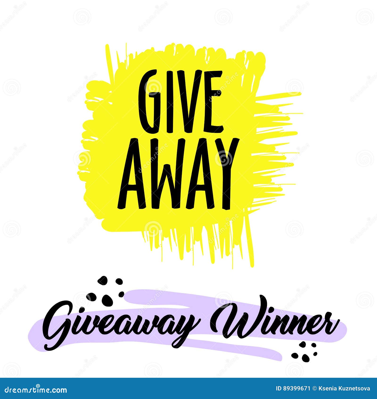 Giveaway Handwritten Lettering Text And Bright Design Elements Vector ... Giveaway Handwritten Lettering Text And Bright Design Elements Vector ...