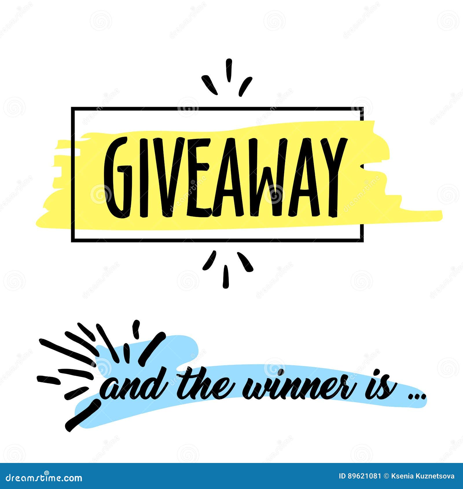 Giveaway Handwritten Lettering Text And Bright Design Elements Vector ... Giveaway Handwritten Lettering Text And Bright Design Elements Vector ...