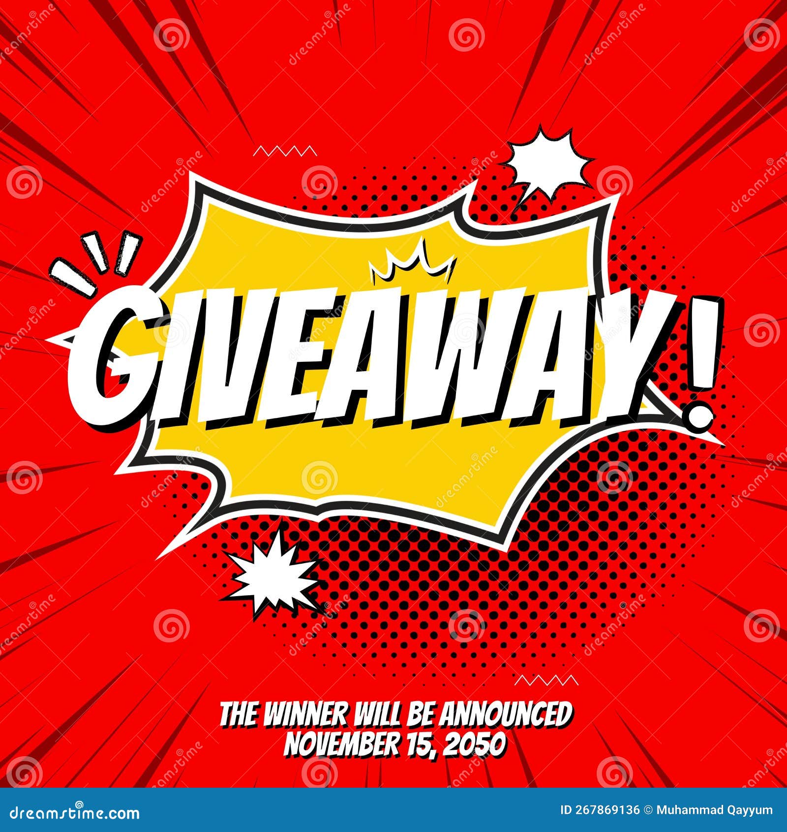 Giveaway Poster in Jpeg Format Stock Illustration - Illustration of ...
