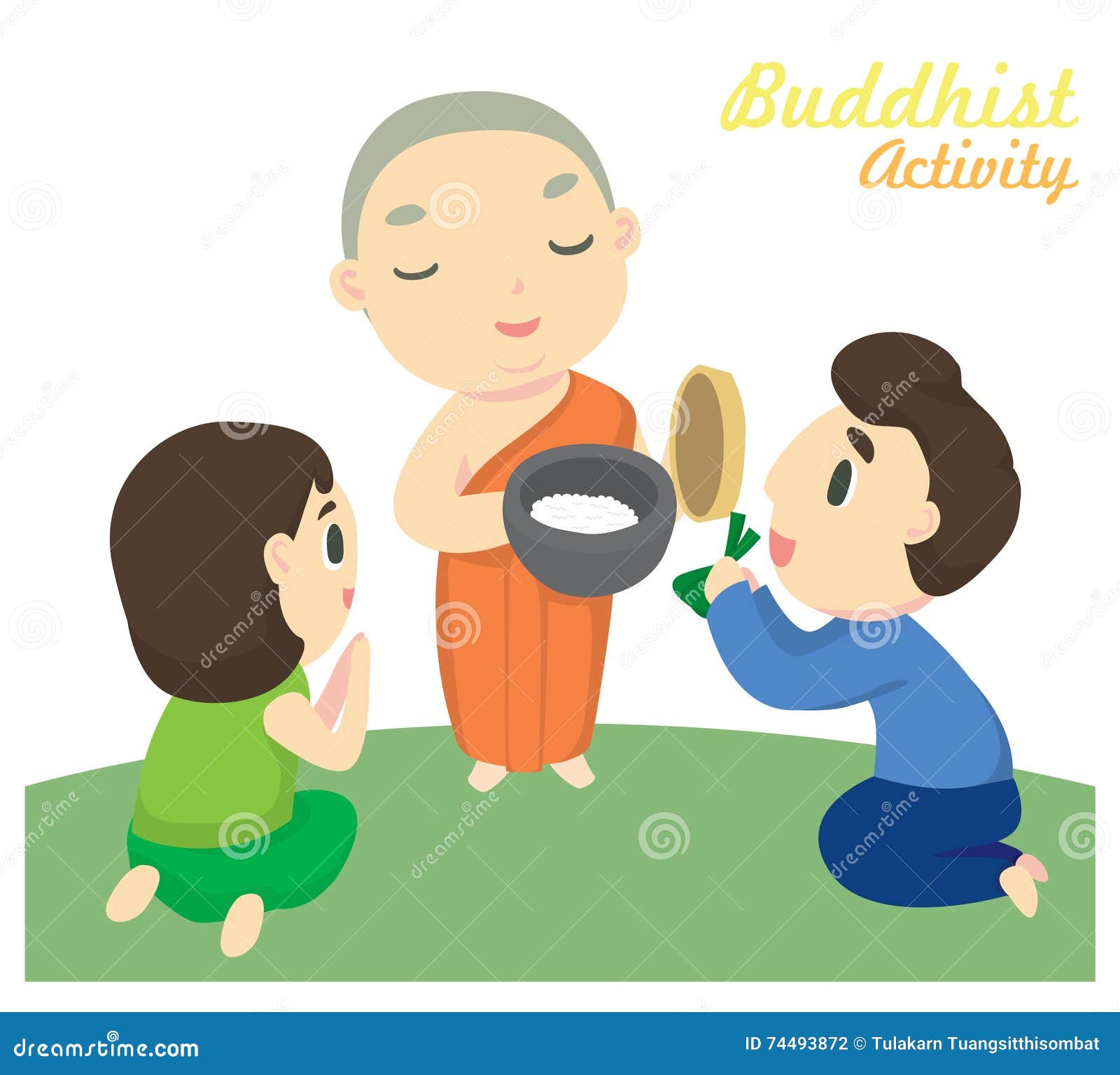 Giving Alms stock vector. Illustration of food, culture - 74493872